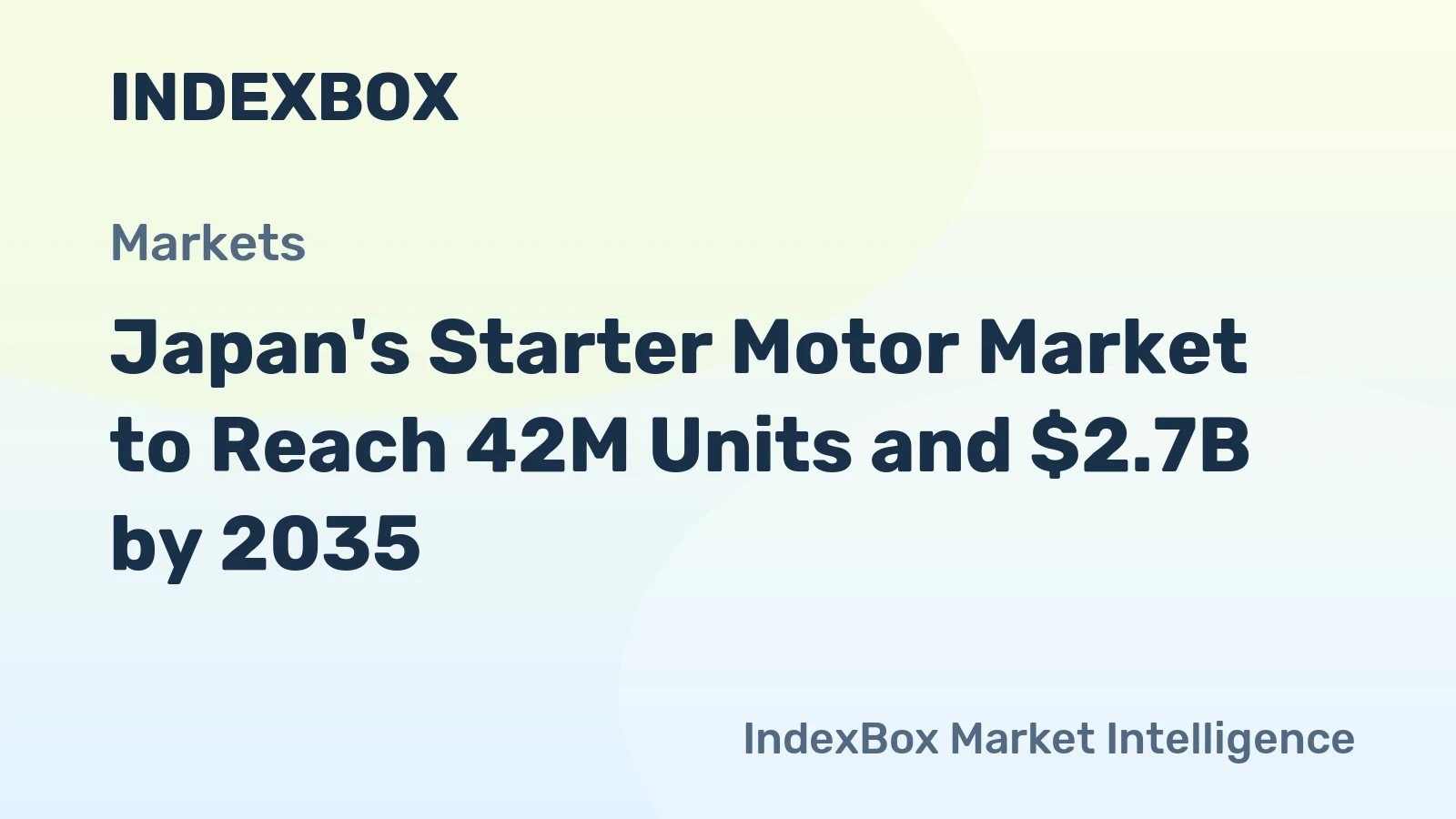 Japan's Starter Motor Market to Reach 42M Units and $2.7B by 2035