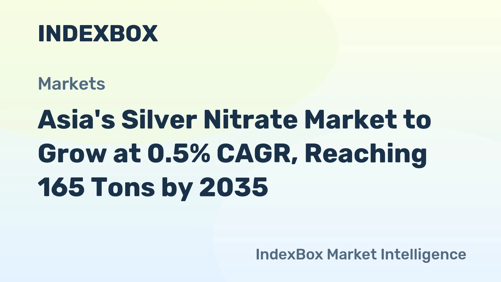 Asia's Silver Nitrate Market to Grow at 0.5% CAGR, Reaching 165 Tons by 2035