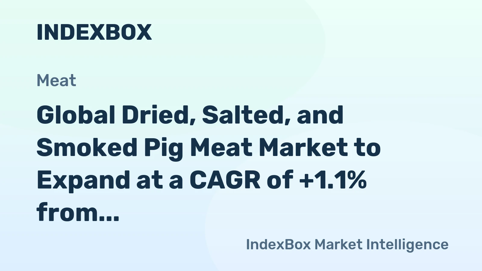 Global Dried, Salted, and Smoked Pig Meat Market to Expand at a CAGR of +1.1% from 2024 to 2035, Reaching 6M Tons