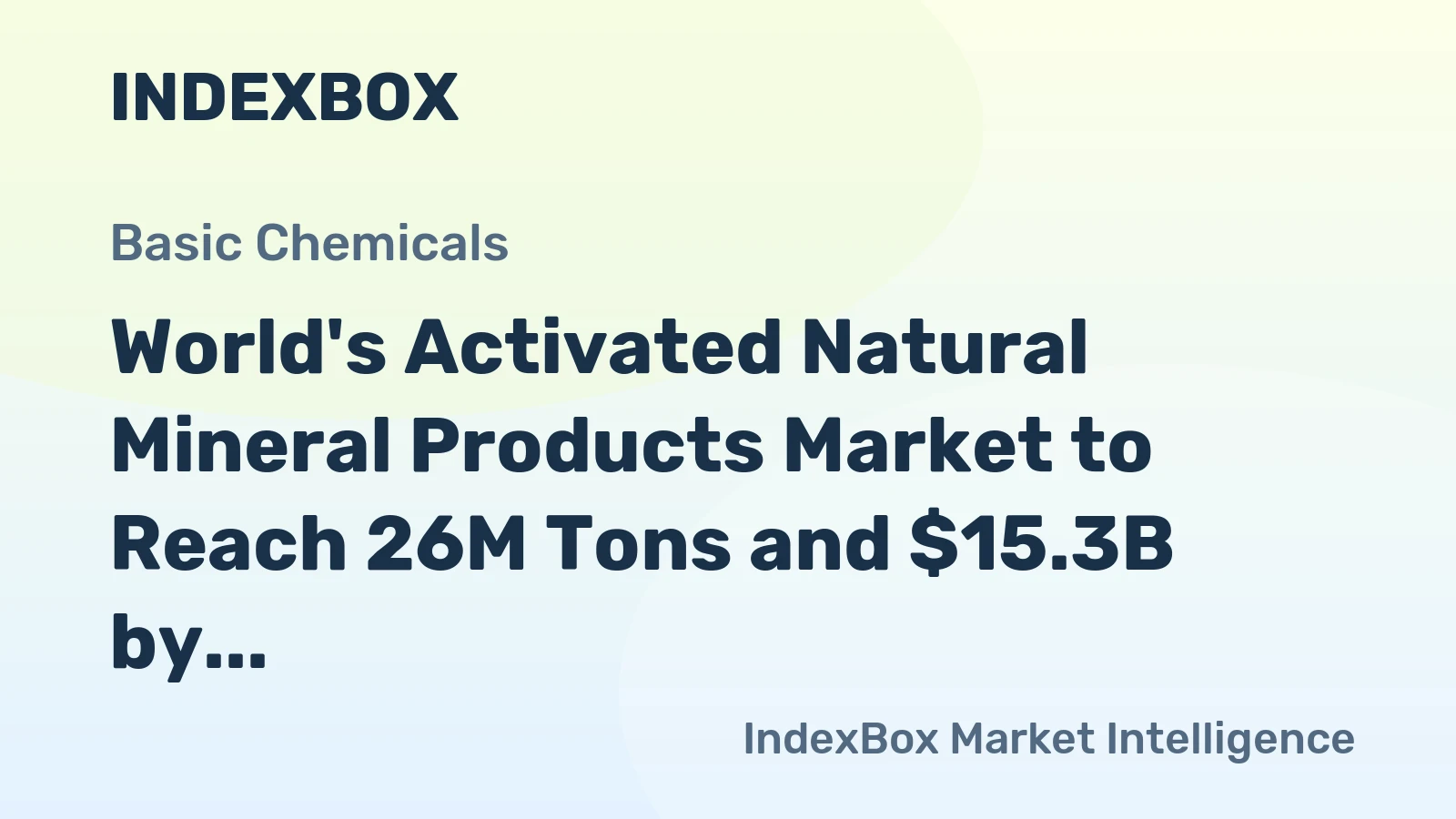 World's Activated Natural Mineral Products Market to Reach 26M Tons and $15.3B by 2035