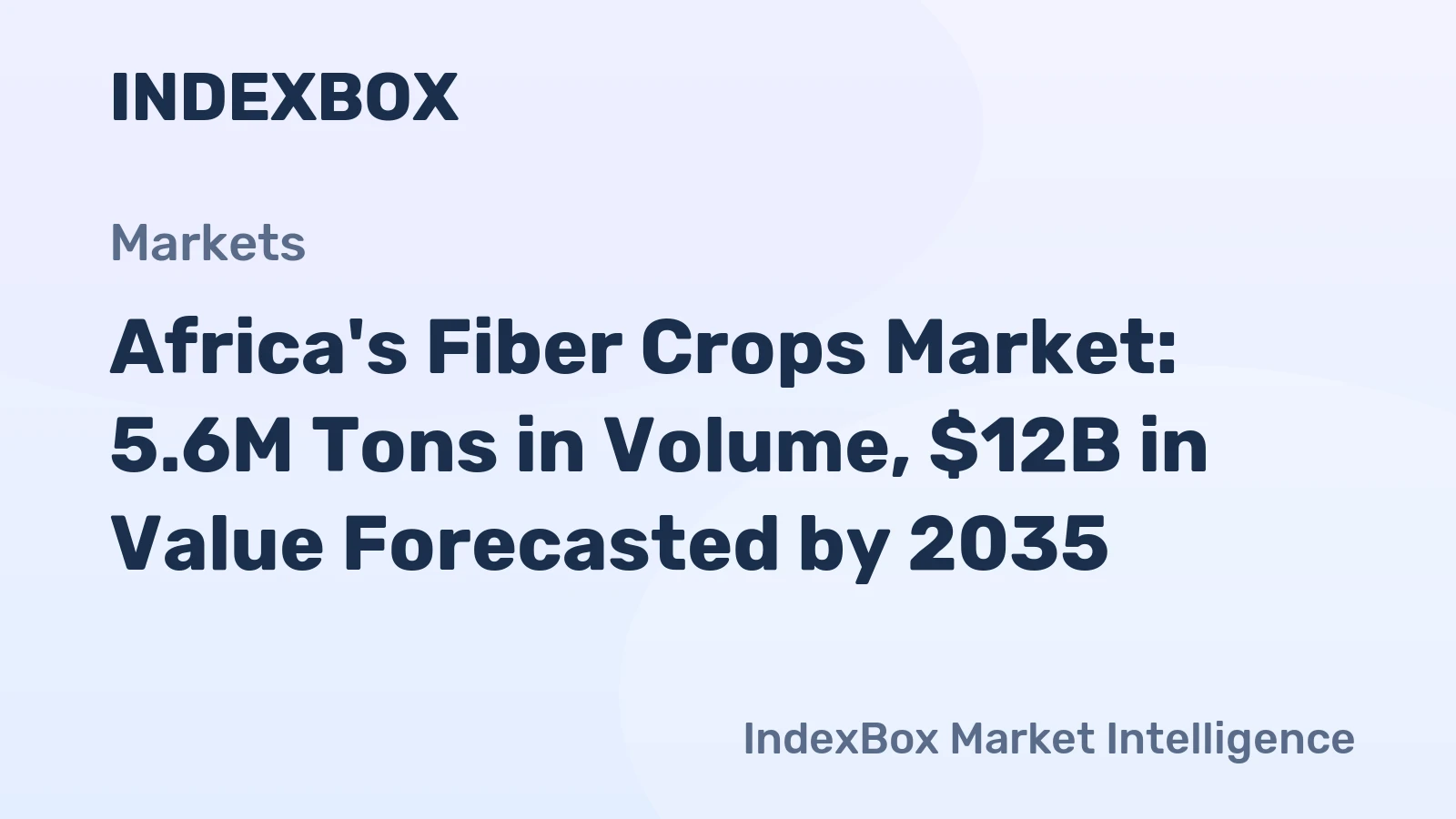 Africa's Fiber Crops Market: 5.6M Tons in Volume, $12B in Value Forecasted by 2035