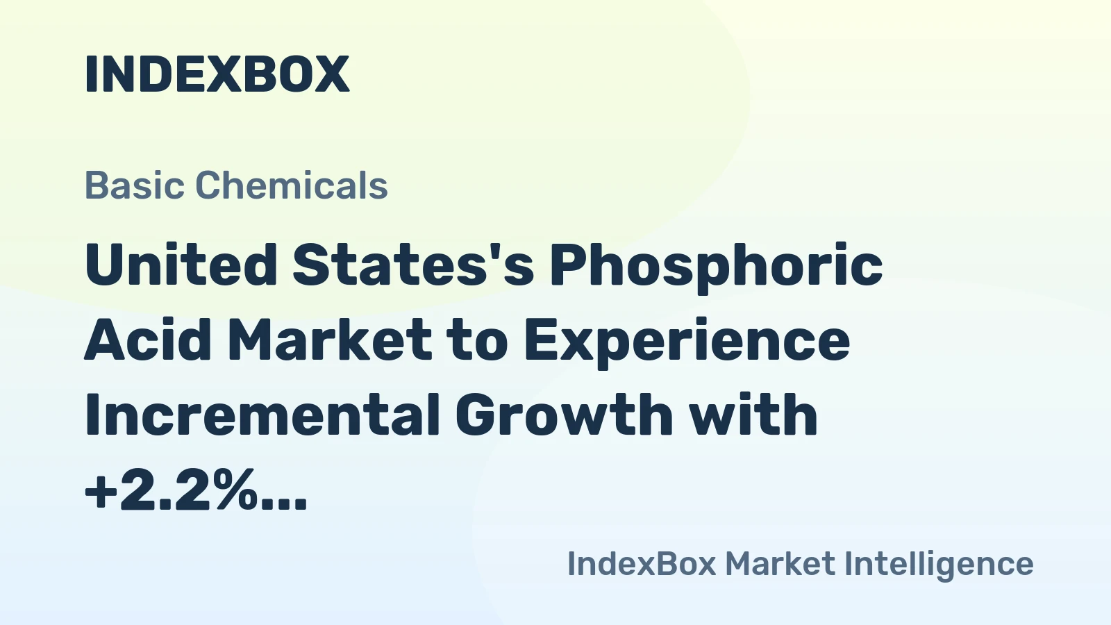 United States's Phosphoric Acid Market to Experience Incremental Growth with +2.2% CAGR over 2024-2035