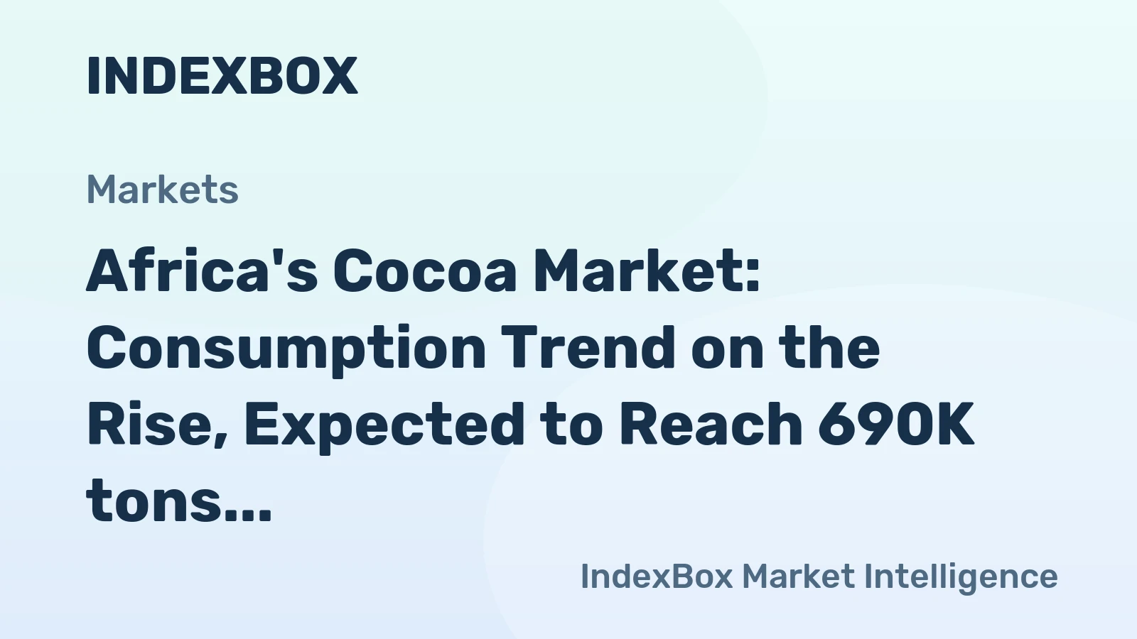 Africa's Cocoa Market: Consumption Trend on the Rise, Expected to Reach 690K tons by 2035 with a Value of $2.4B
