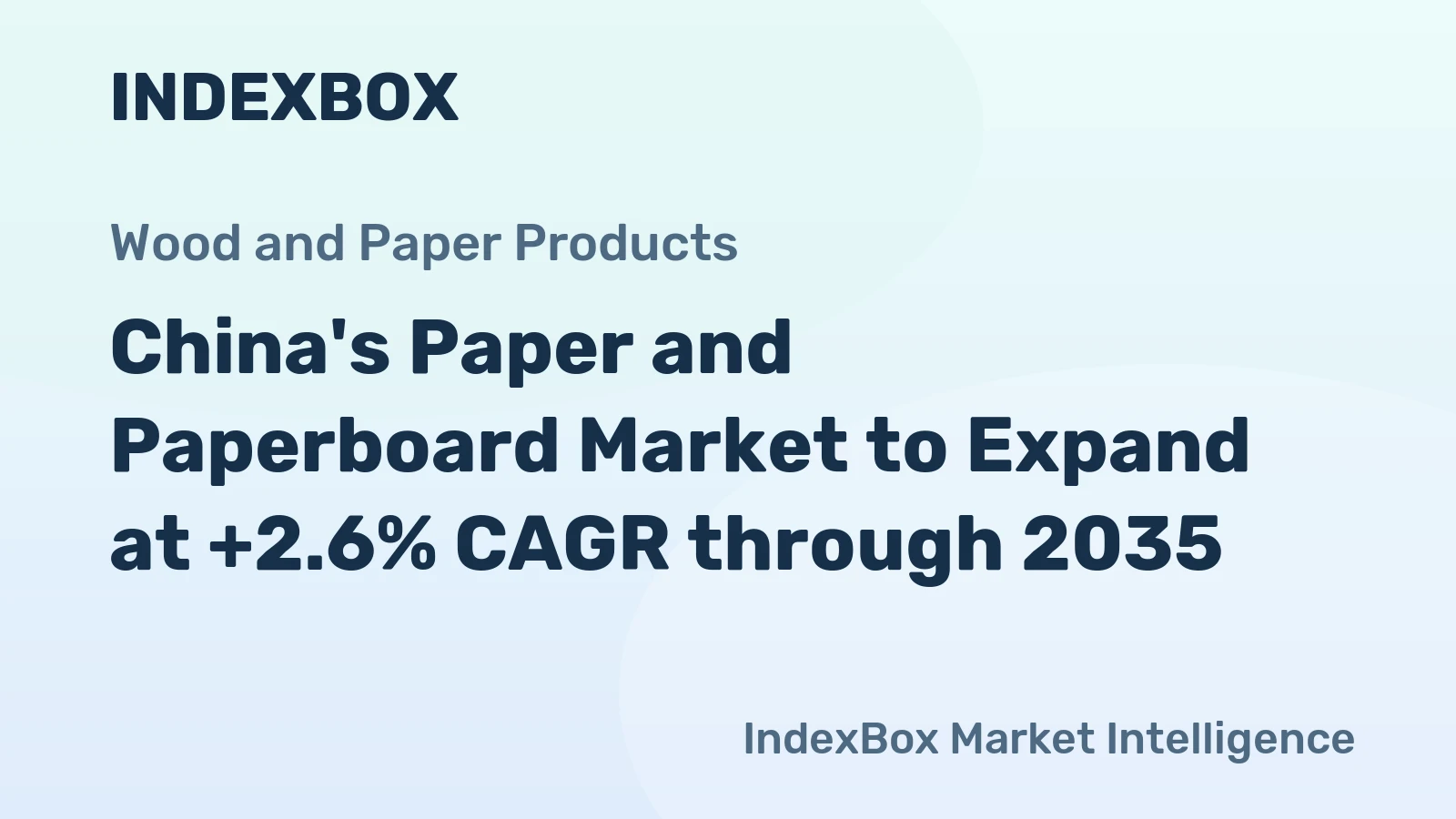 China's Paper and Paperboard Market to Expand at +2.6% CAGR through 2035