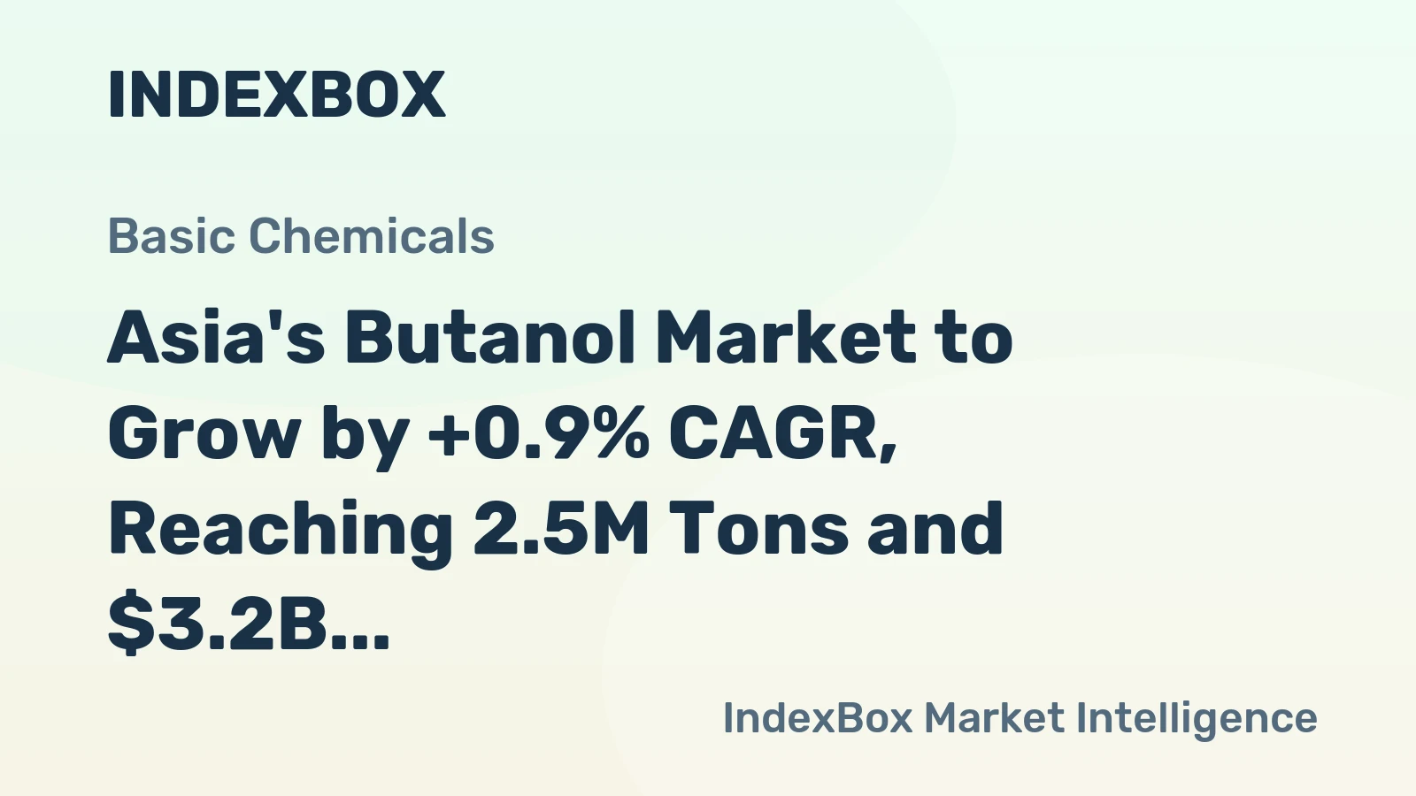 Asia's Butanol Market to Grow by +0.9% CAGR, Reaching 2.5M Tons and $3.2B by 2035