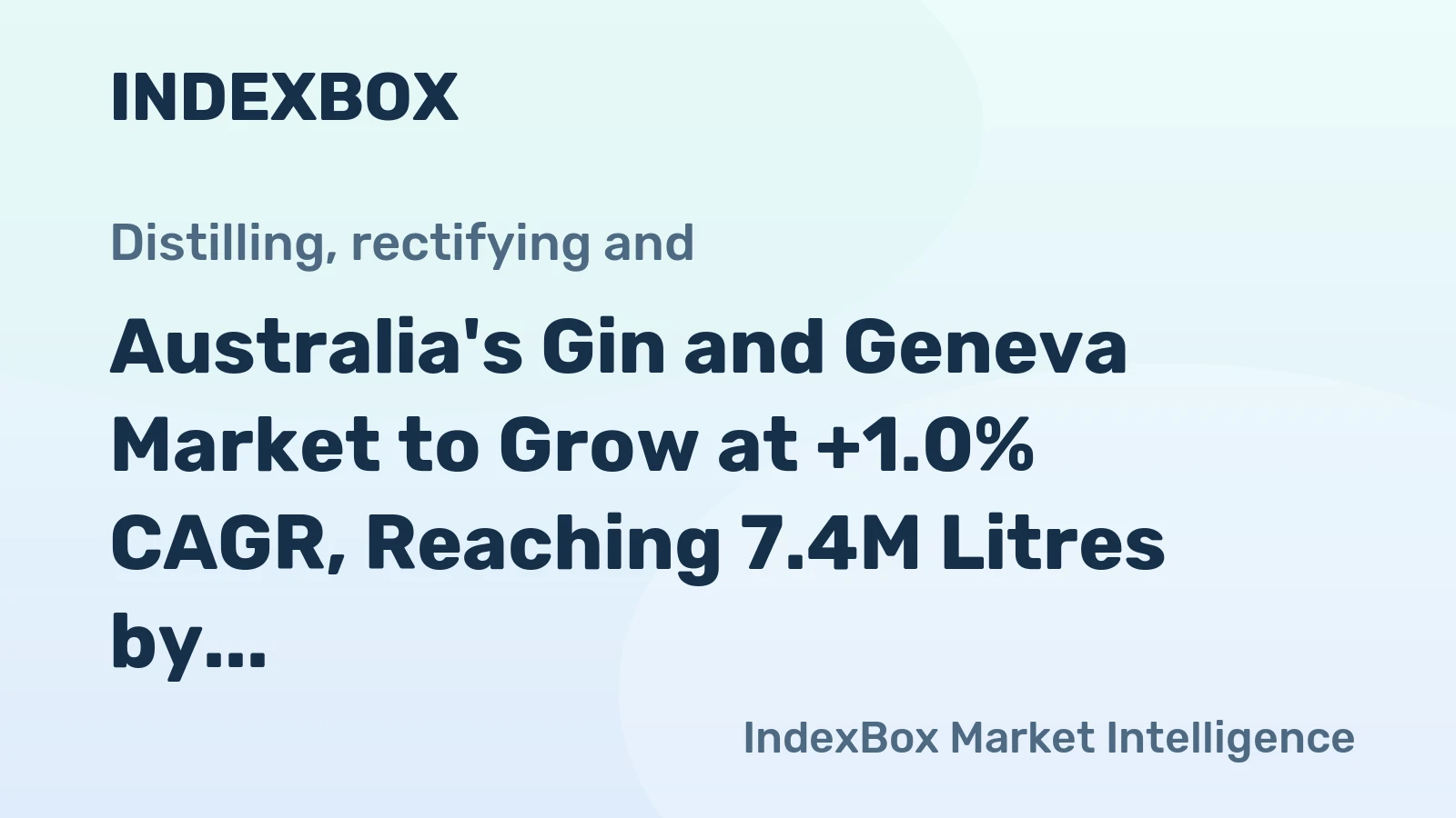 Australia's Gin and Geneva Market to Grow at +1.0% CAGR, Reaching 7.4M Litres by 2035
