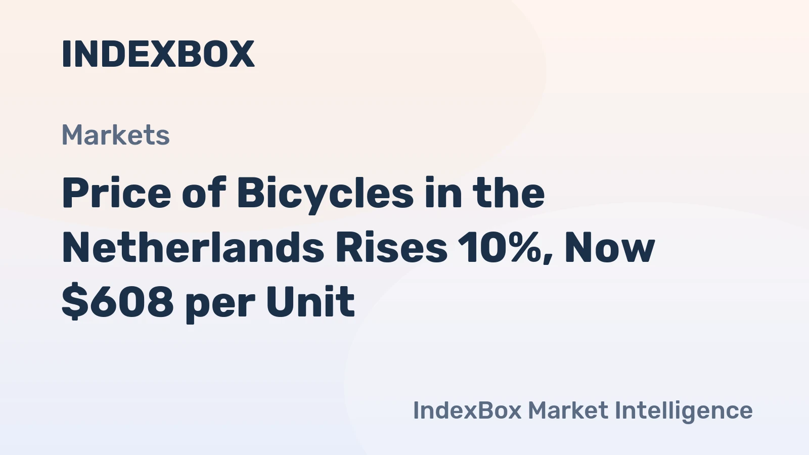 Price of Bicycles in the Netherlands Rises 10%, Now $608 per Unit
