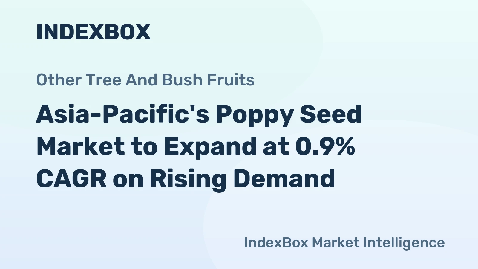 Asia-Pacific's Poppy Seed Market to Expand at 0.9% CAGR on Rising Demand