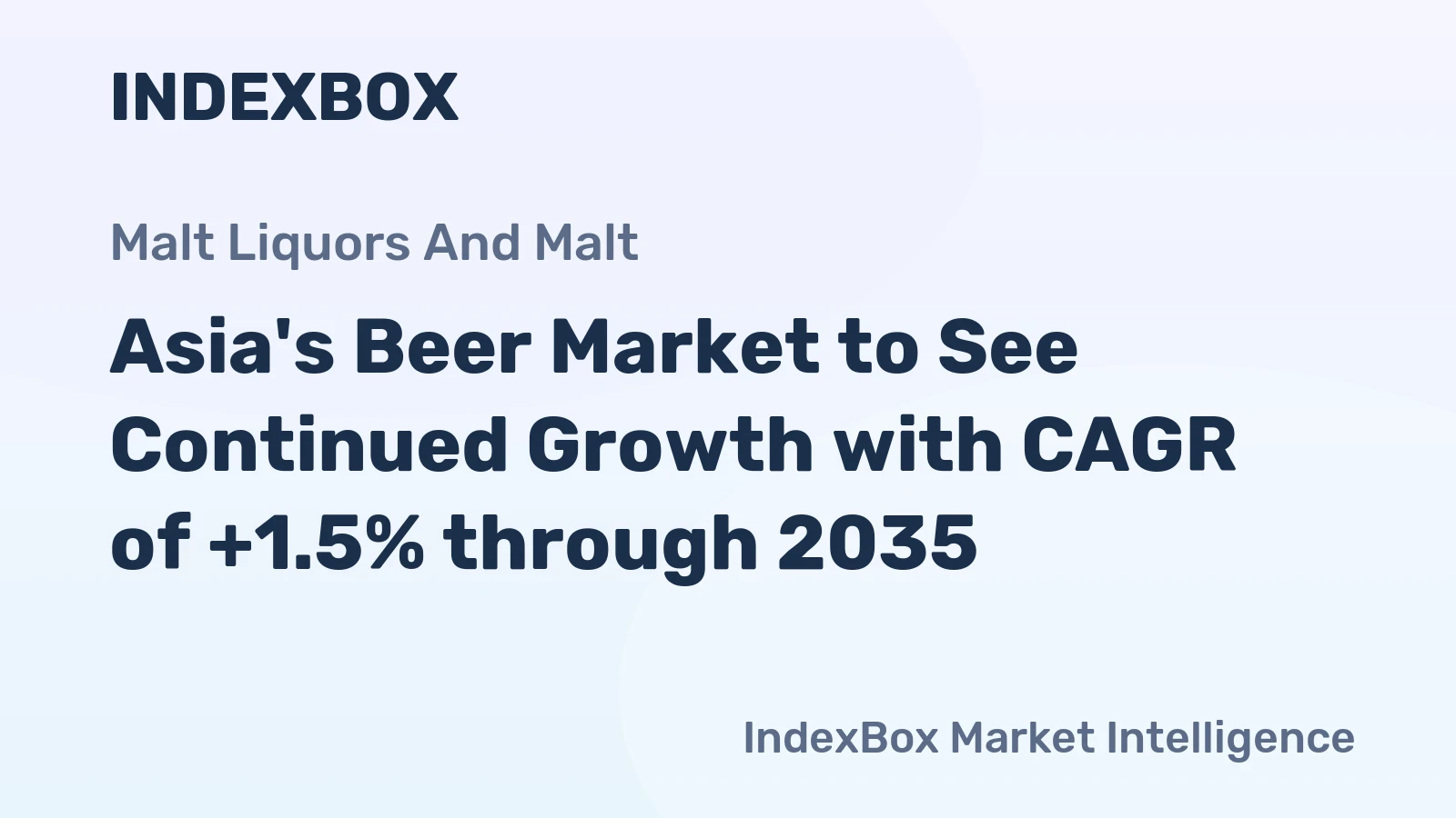 Asia's Beer Market to See Continued Growth with CAGR of +1.5% through 2035