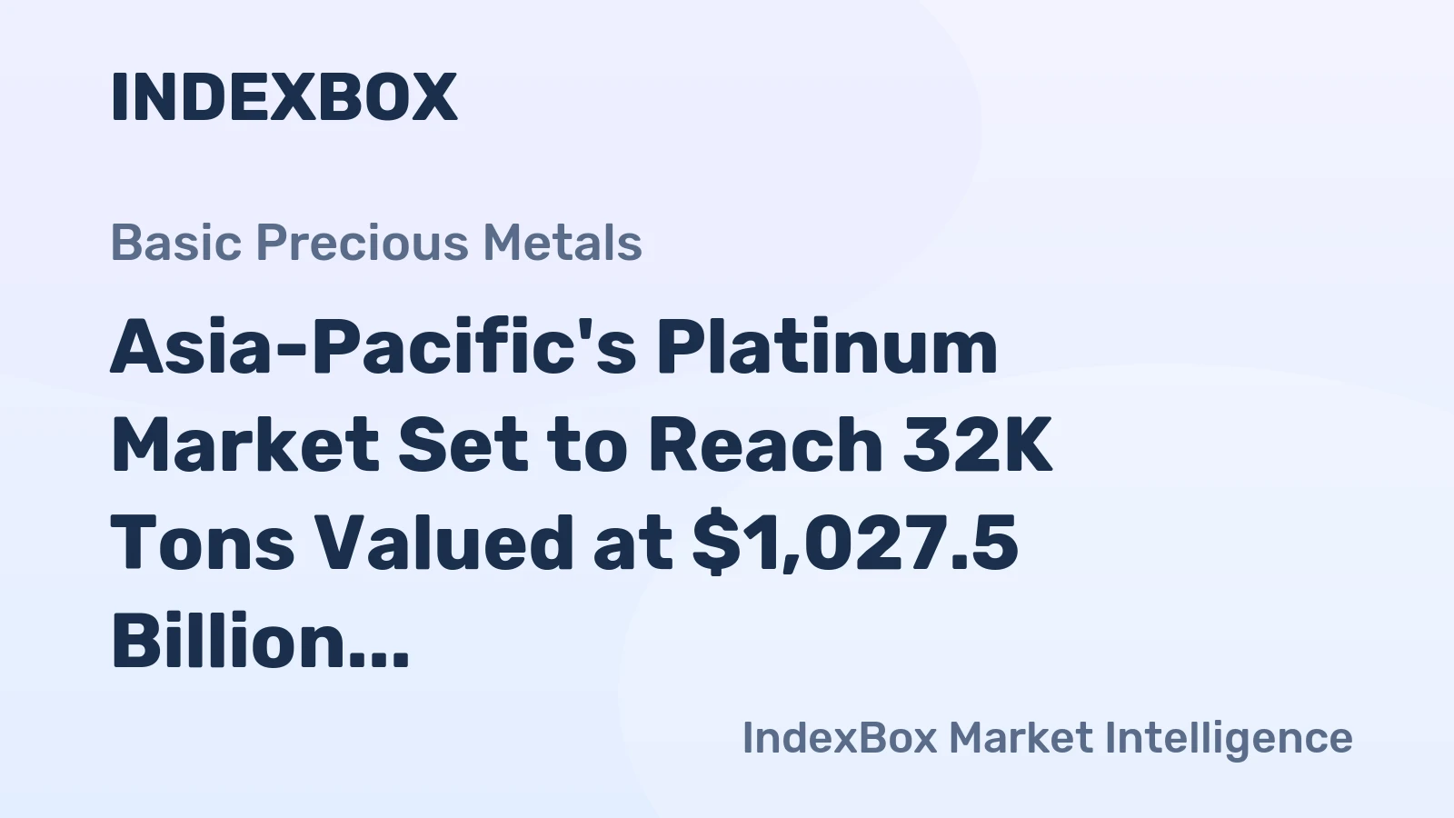 Asia-Pacific's Platinum Market Set to Reach 32K Tons Valued at $1,027.5 Billion by 2035