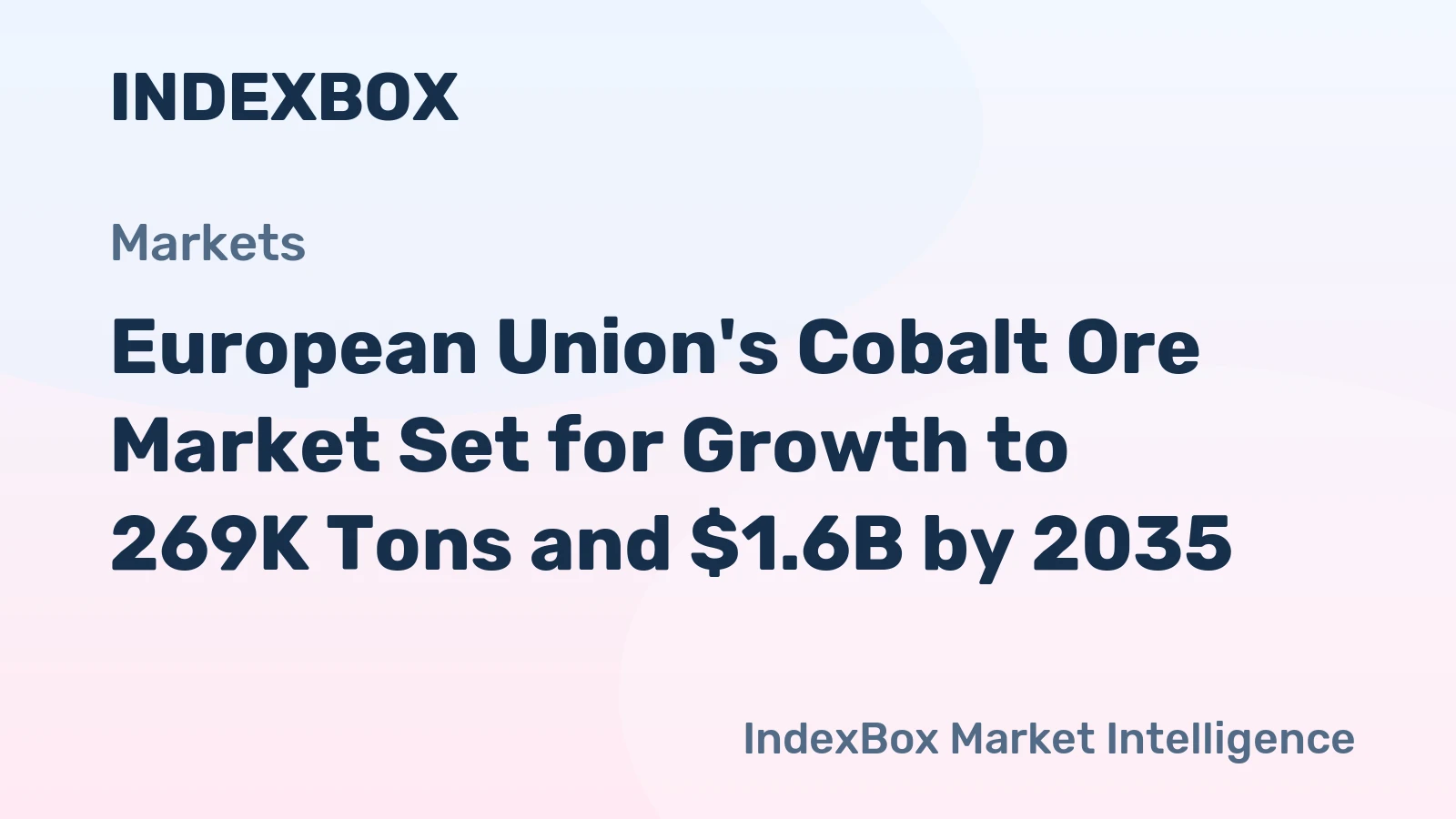 European Union's Cobalt Ore Market Set for Growth to 269K Tons and $1.6B by 2035