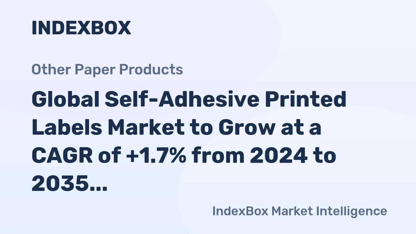Global Self-Adhesive Printed Labels Market to Grow at a CAGR of +1.7% from 2024 to 2035, Reaching $74.5B