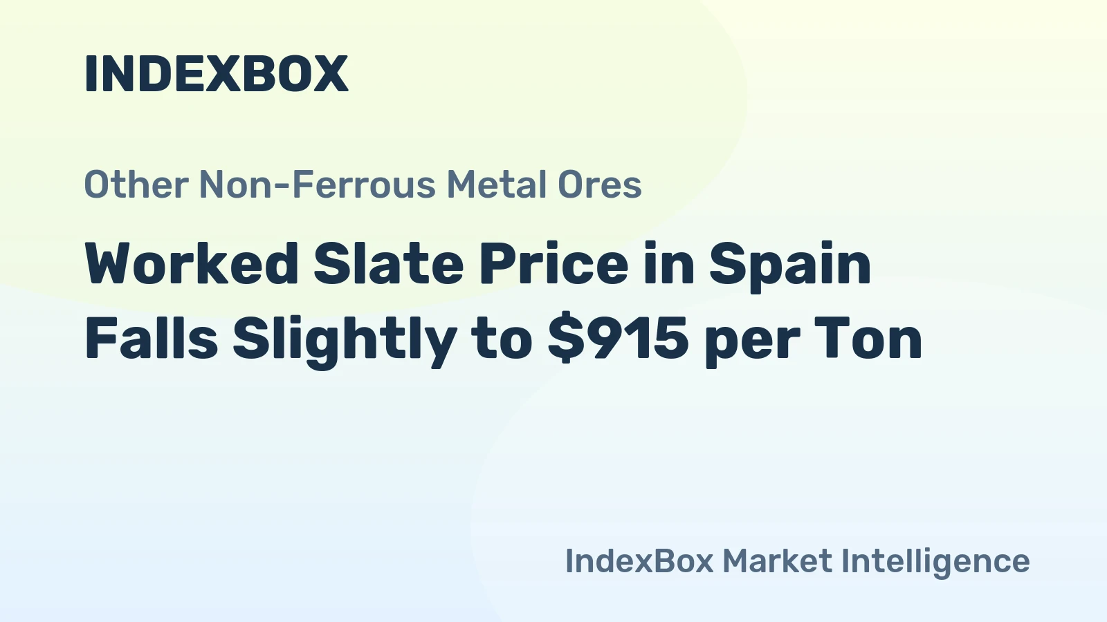Worked Slate Price in Spain Falls Slightly to $915 per Ton