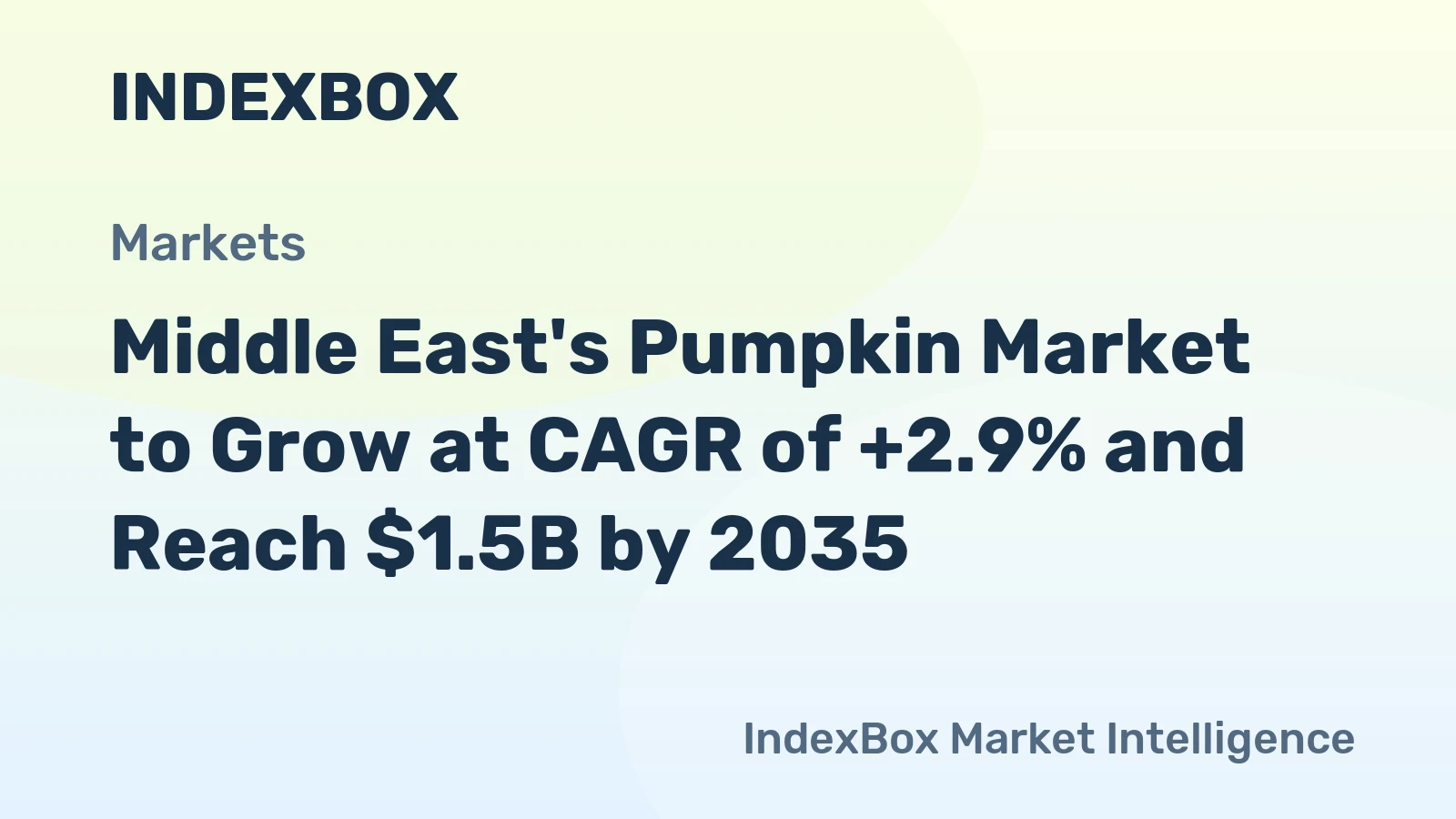 Middle East's Pumpkin Market to Grow at CAGR of +2.9% and Reach $1.5B by 2035