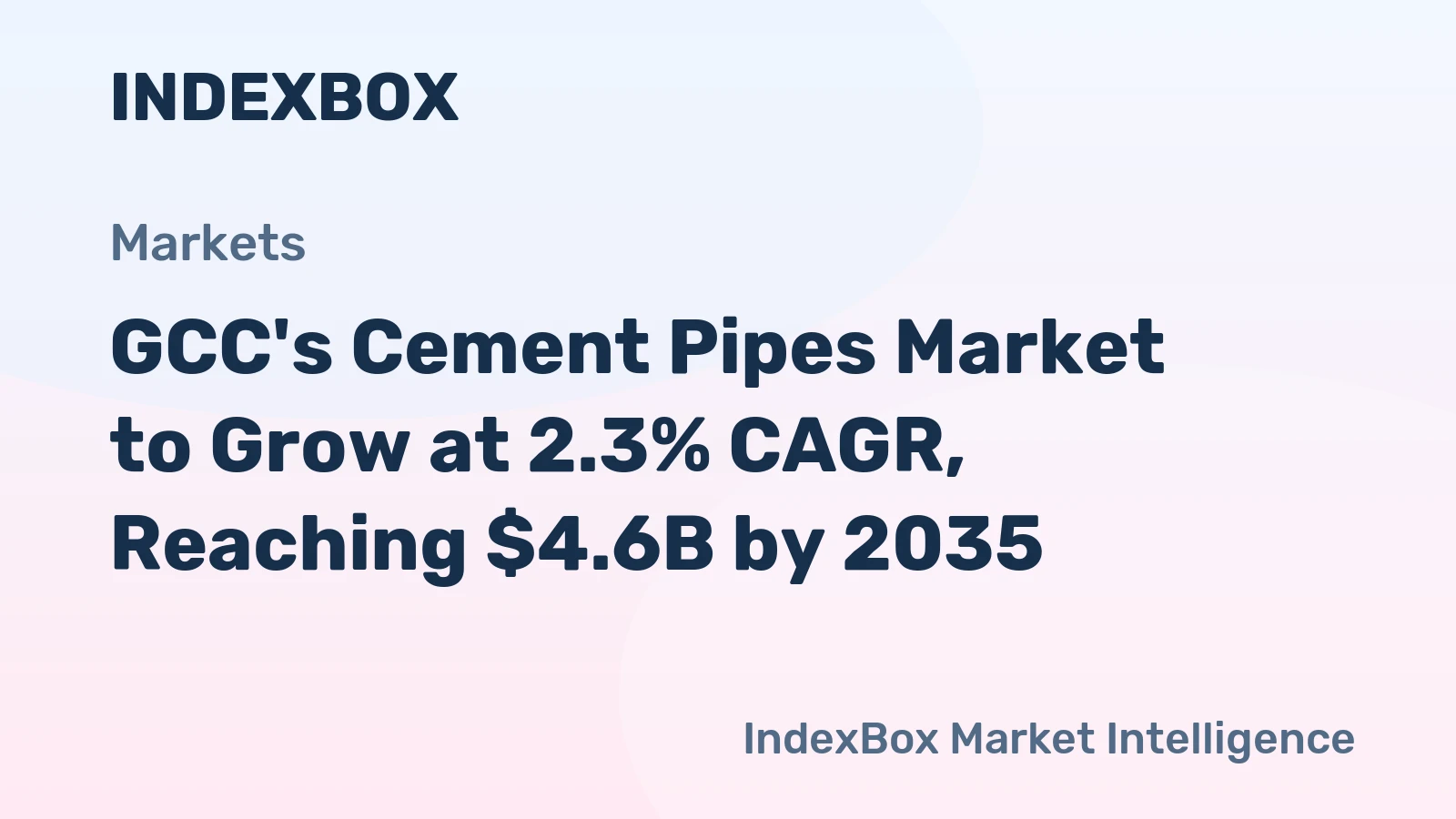 GCC's Cement Pipes Market to Grow at 2.3% CAGR, Reaching $4.6B by 2035