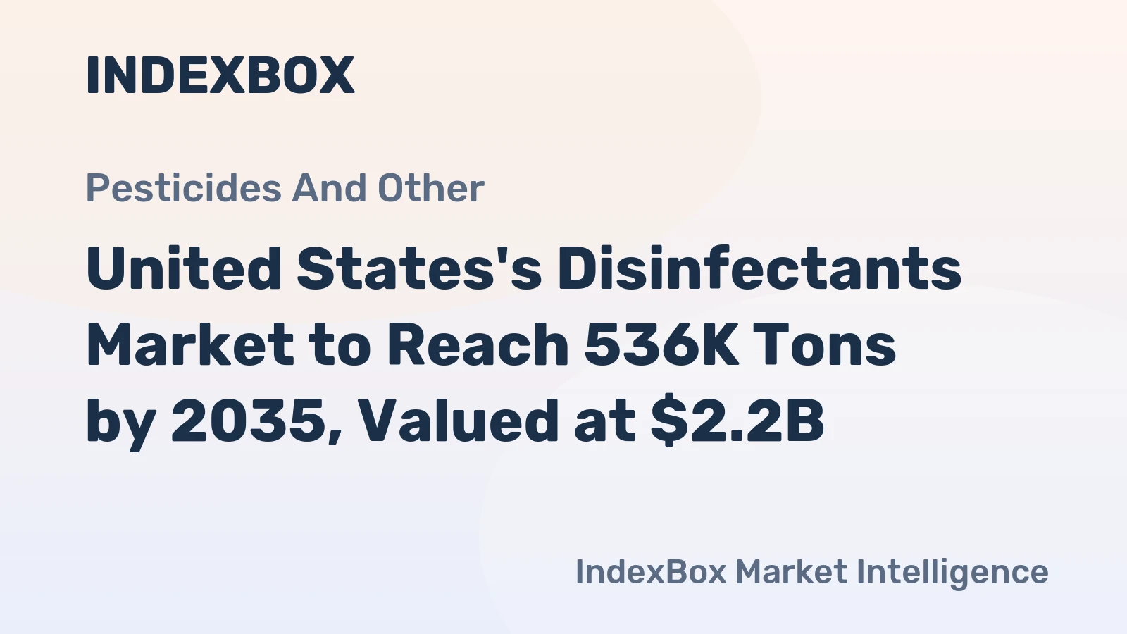 United States's Disinfectants Market to Reach 536K Tons by 2035, Valued at $2.2B