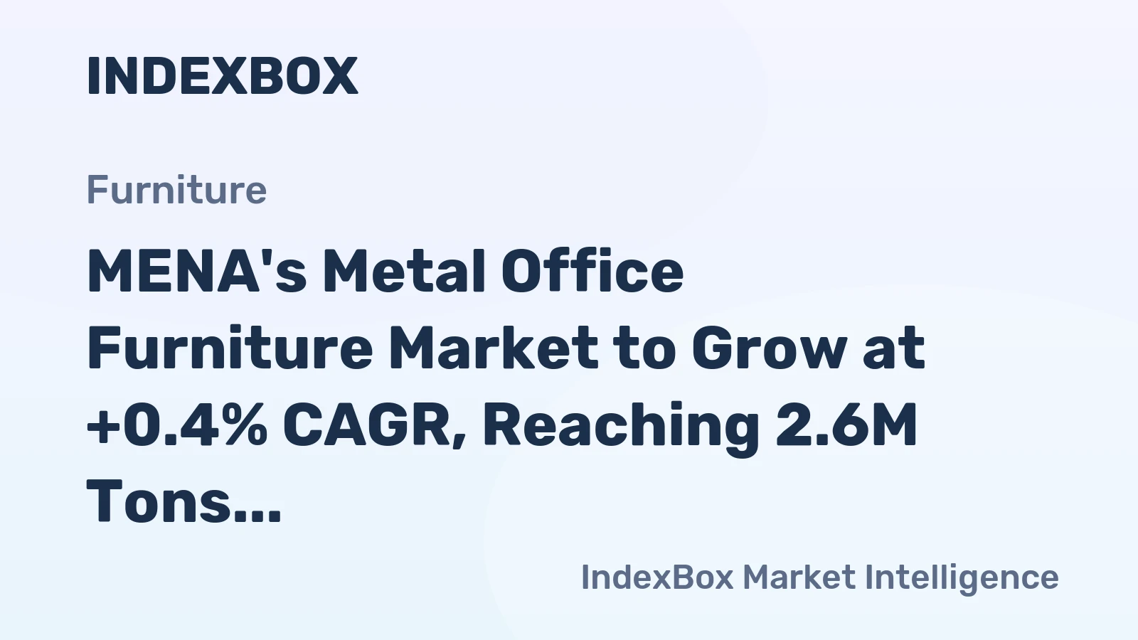 MENA's Metal Office Furniture Market to Grow at +0.4% CAGR, Reaching 2.6M Tons by 2035