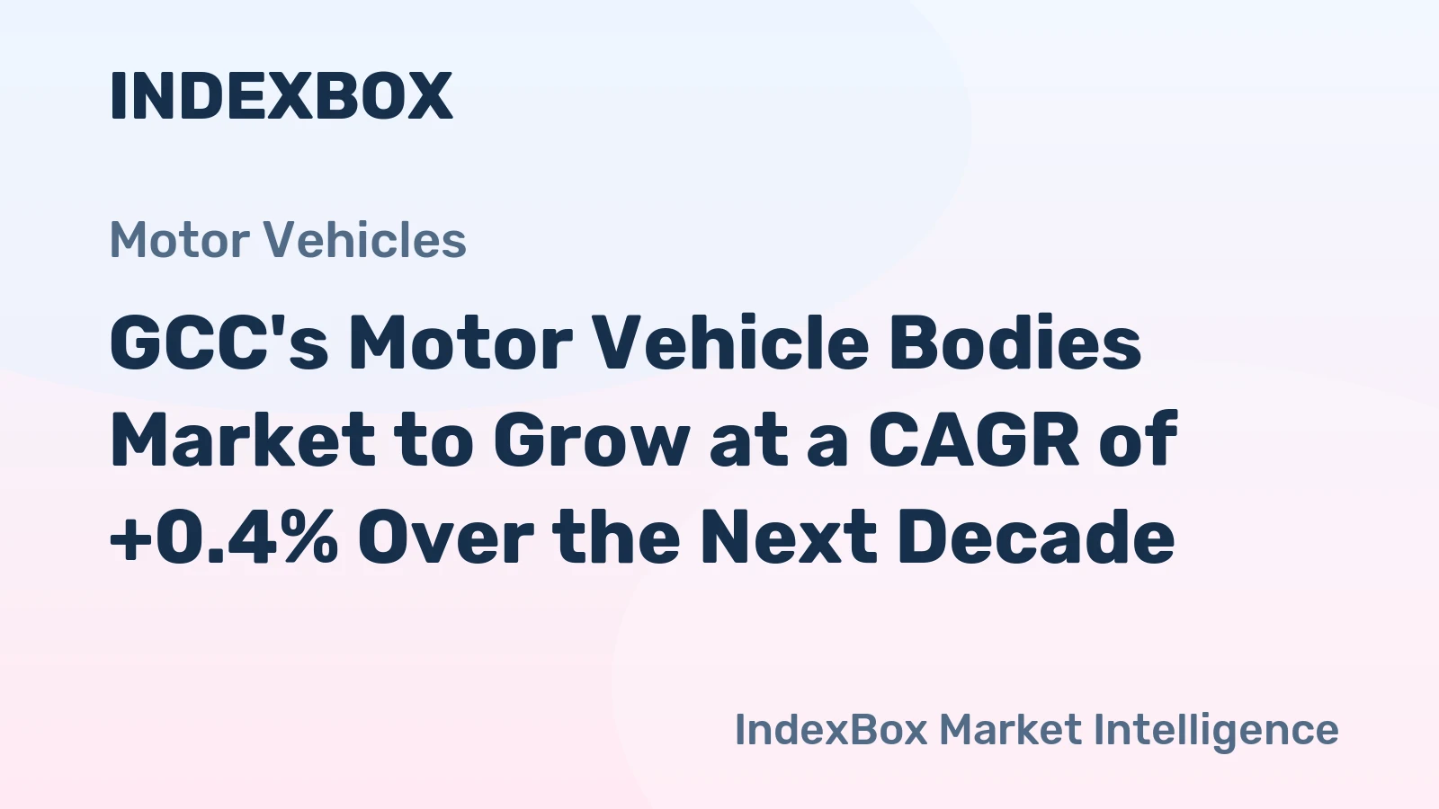 GCC's Motor Vehicle Bodies Market to Grow at a CAGR of +0.4% Over the Next Decade
