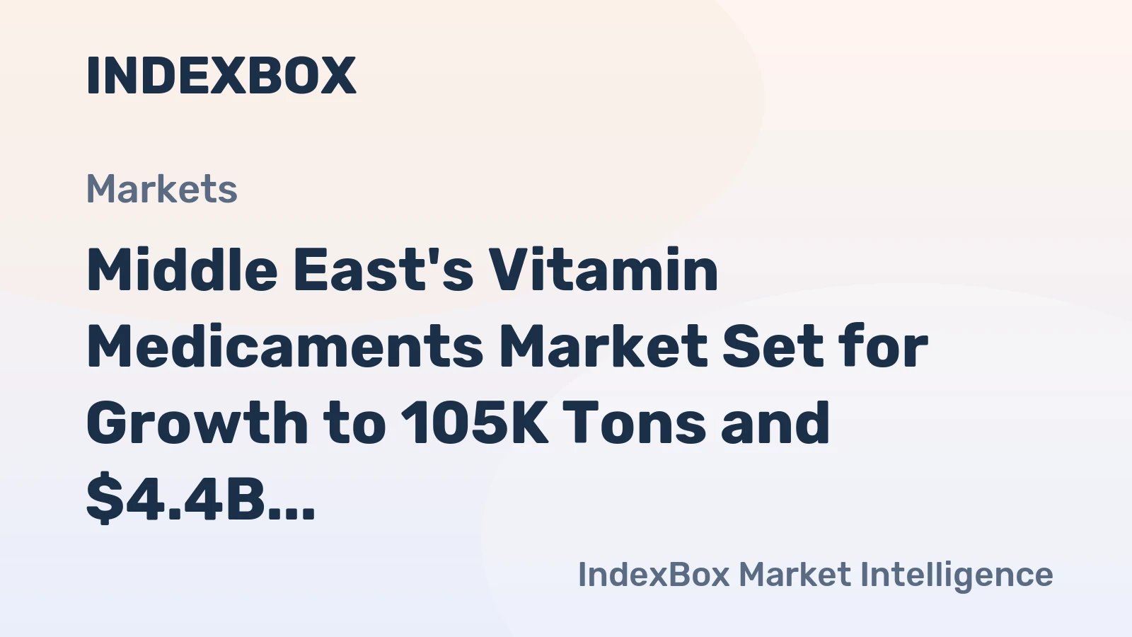 Middle East's Vitamin Medicaments Market Set for Growth to 105K Tons and $4.4B