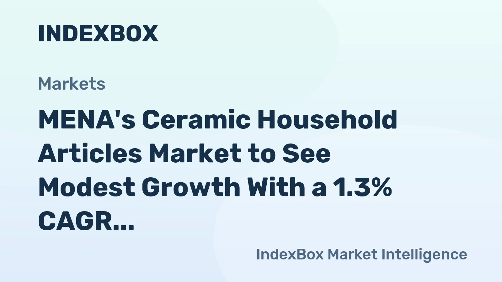 MENA's Ceramic Household Articles Market to See Modest Growth With a 1.3% CAGR in Value Through 2035