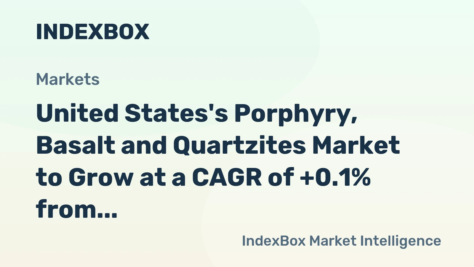 United States's Porphyry, Basalt and Quartzites Market to Grow at a CAGR of +0.1% from 2024-2035, Reaching $921M by 2035