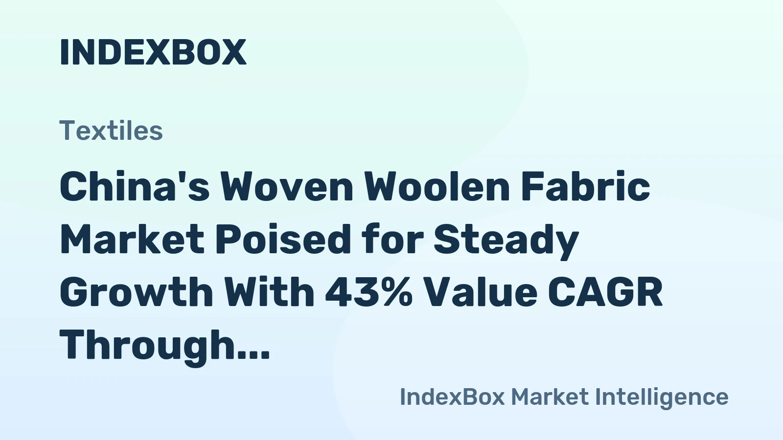 China's Woven Woolen Fabric Market Poised for Steady Growth With 43% Value CAGR Through 2035