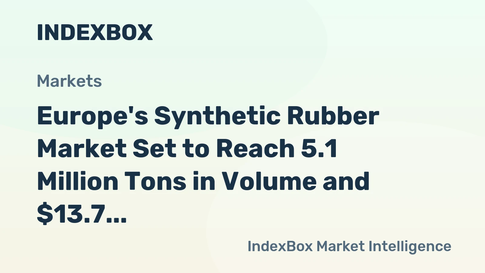 Europe's Synthetic Rubber Market Set to Reach 5.1 Million Tons in Volume and $13.7 Billion in Value by 2035