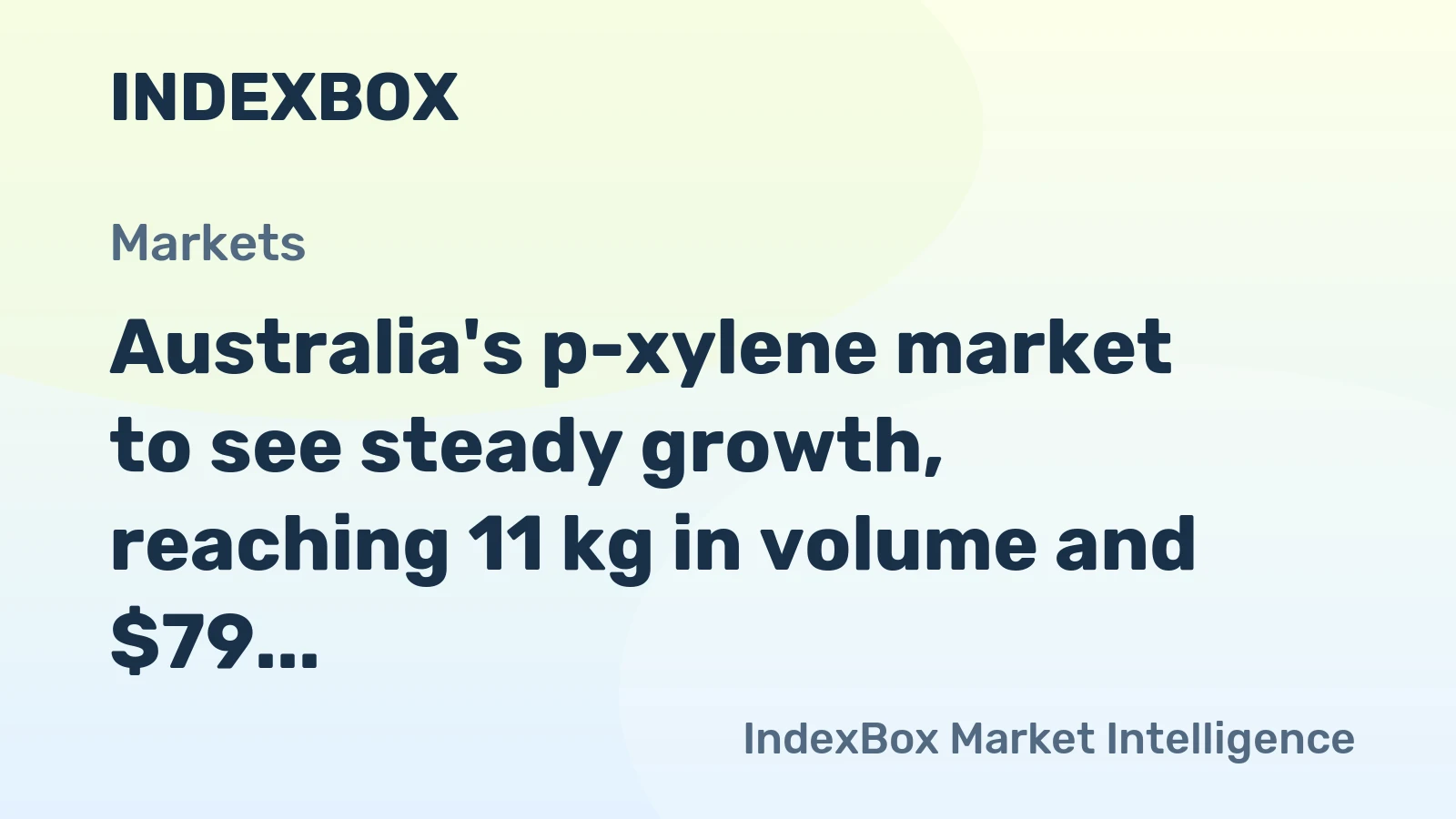 Australia's p-xylene market to see steady growth, reaching 11 kg in volume and $79 in value by 2035