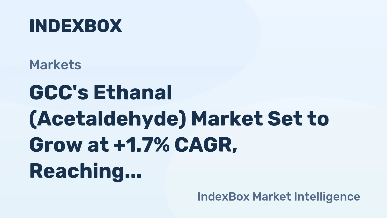 GCC's Ethanal (Acetaldehyde) Market Set to Grow at +1.7% CAGR, Reaching 22K Tons by 2035
