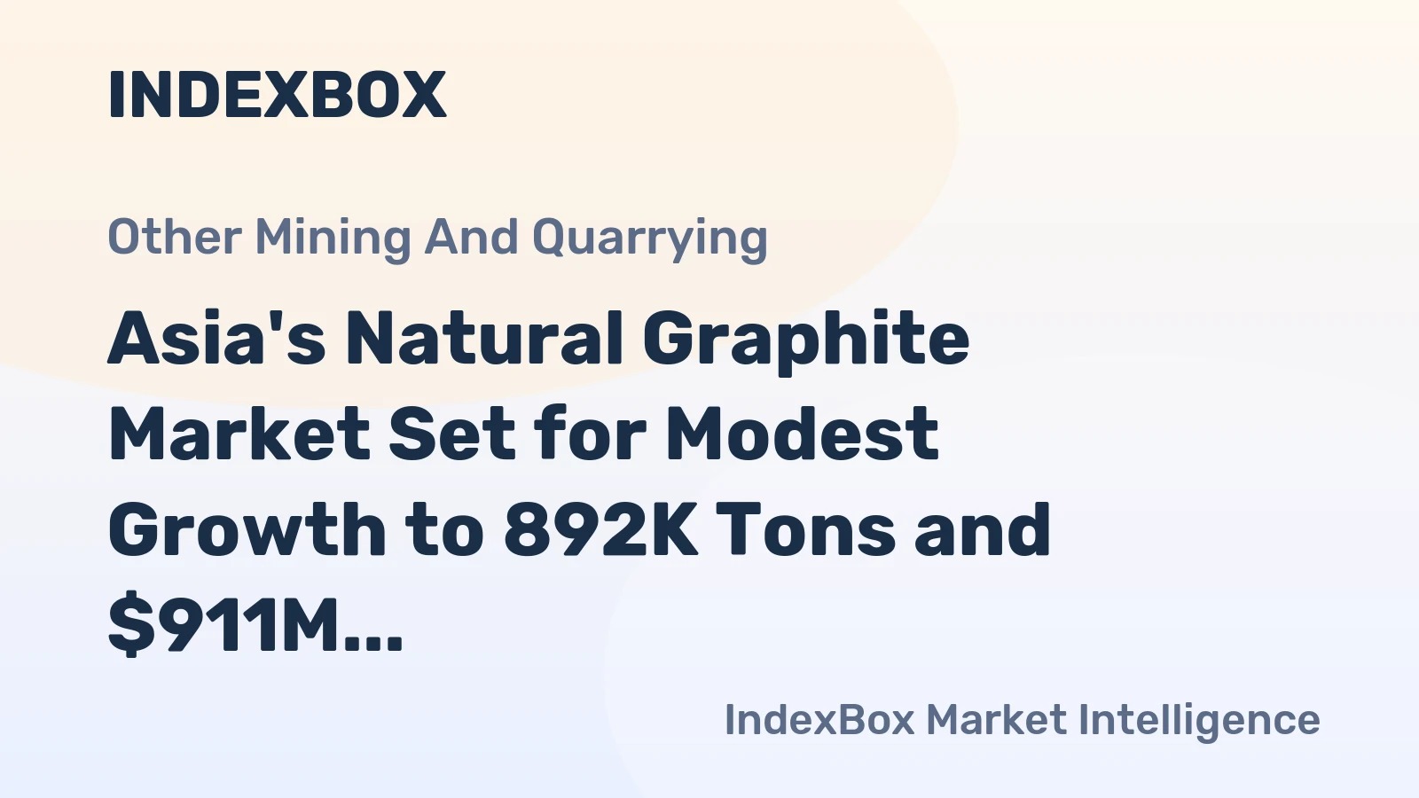 Asia's Natural Graphite Market Set for Modest Growth to 892K Tons and $911M by 2035