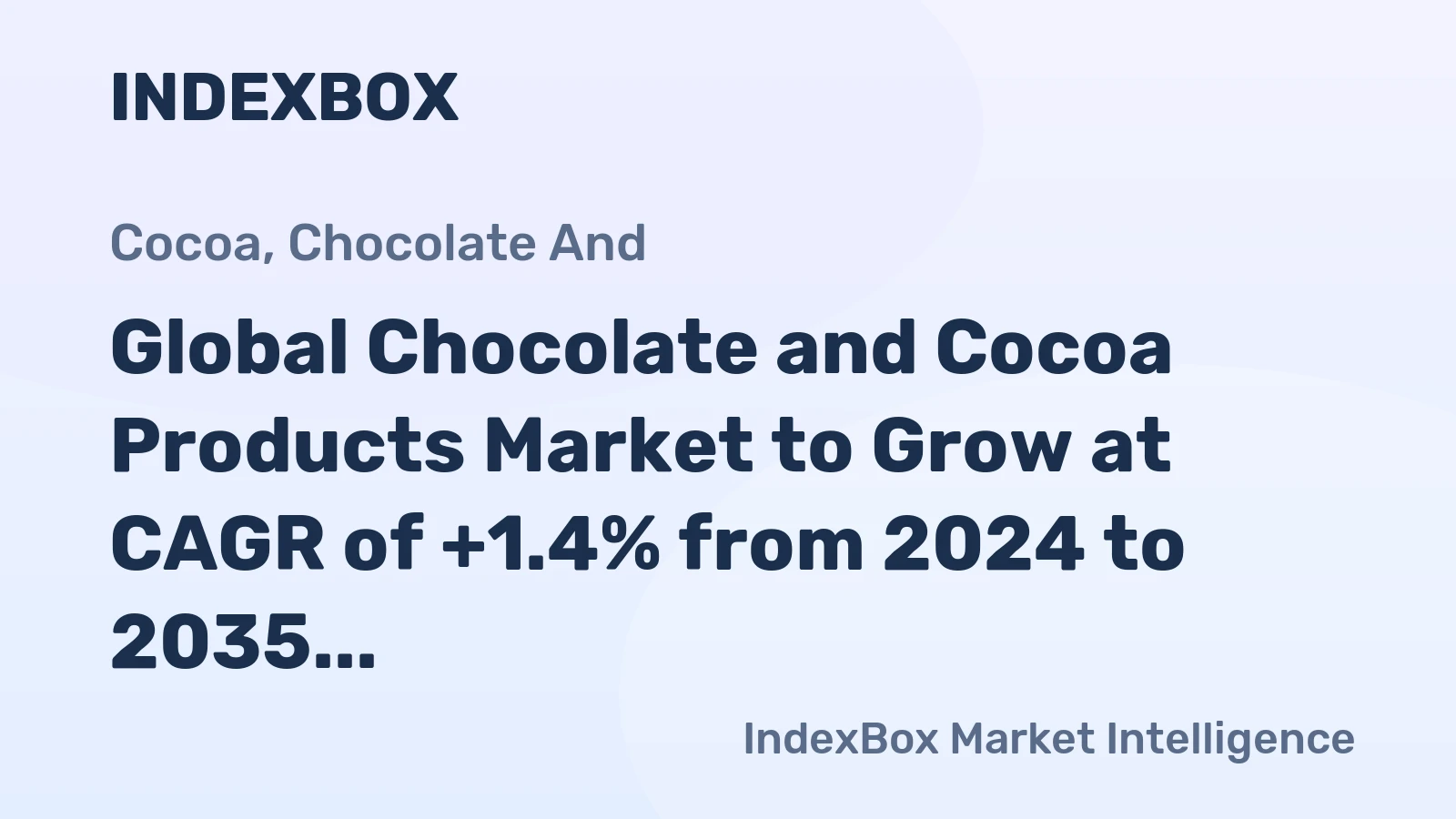 Global Chocolate and Cocoa Products Market to Grow at CAGR of +1.4% from 2024 to 2035, Reaching 34M tons