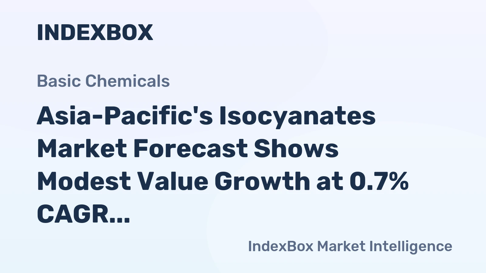 Asia-Pacific's Isocyanates Market Forecast Shows Modest Value Growth at 0.7% CAGR Through 2035