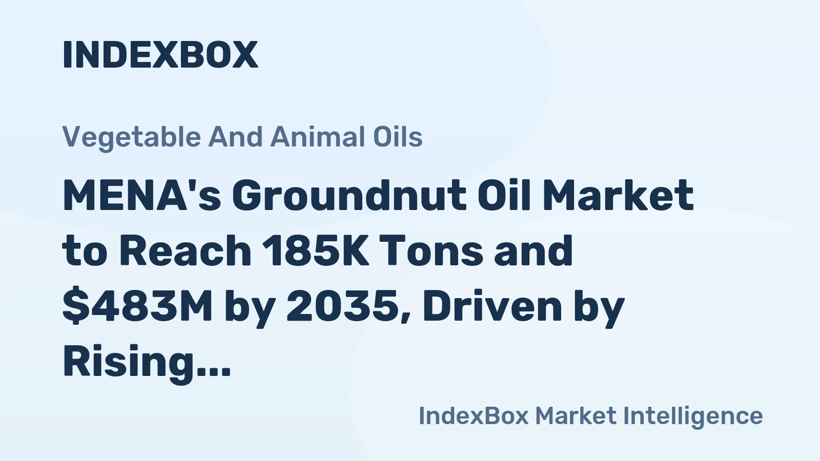 MENA's Groundnut Oil Market to Reach 185K Tons and $483M by 2035, Driven by Rising Demand