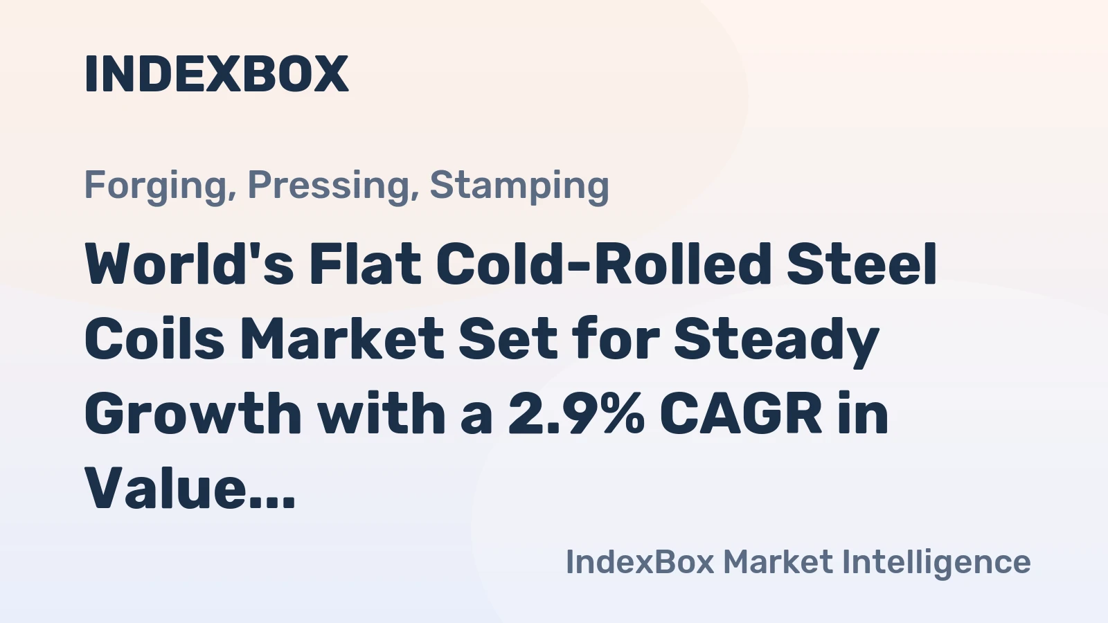 World's Flat Cold-Rolled Steel Coils Market Set for Steady Growth with a 2.9% CAGR in Value