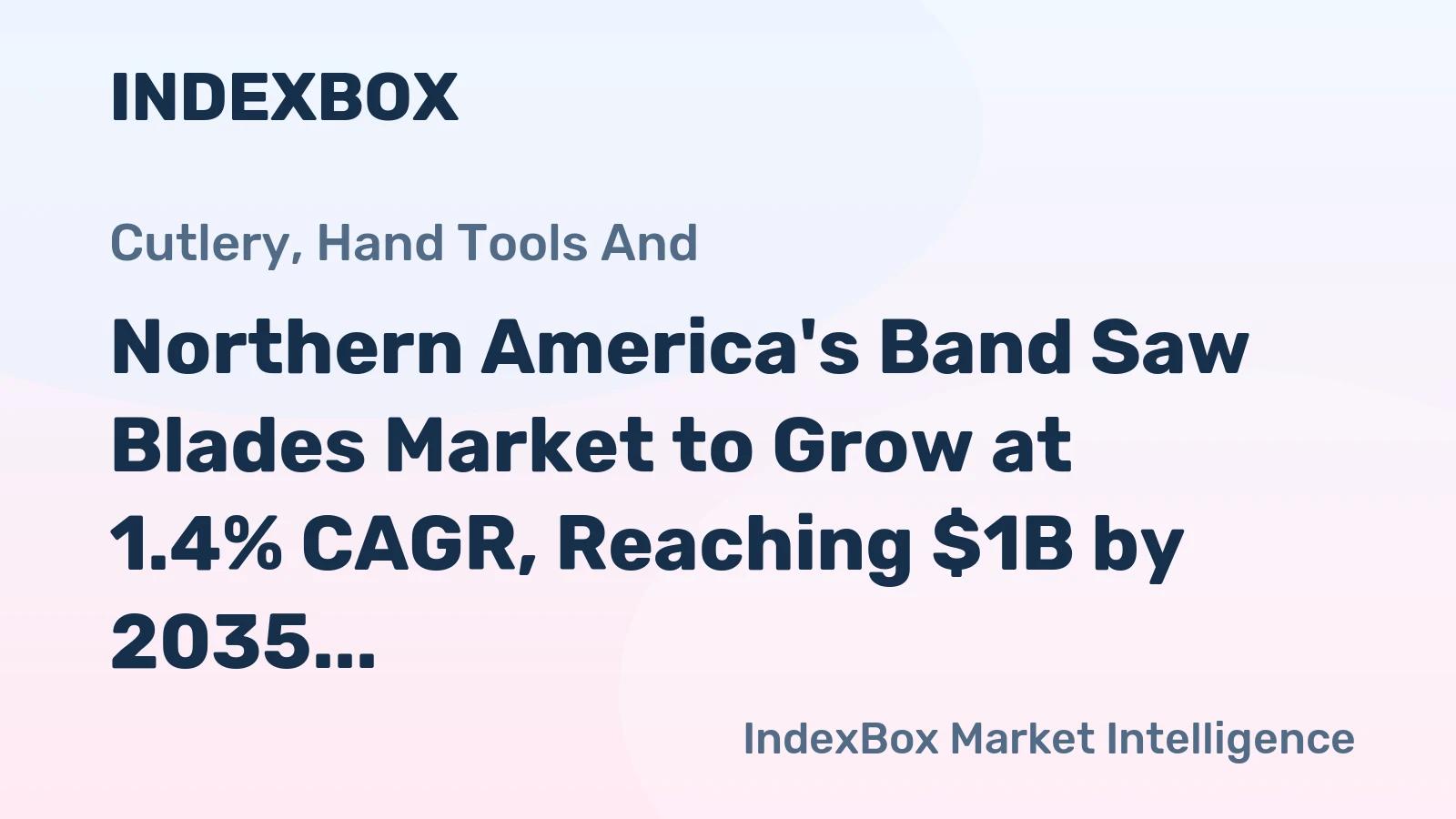 Northern America's Band Saw Blades Market to Grow at 1.4% CAGR, Reaching $1B by 2035