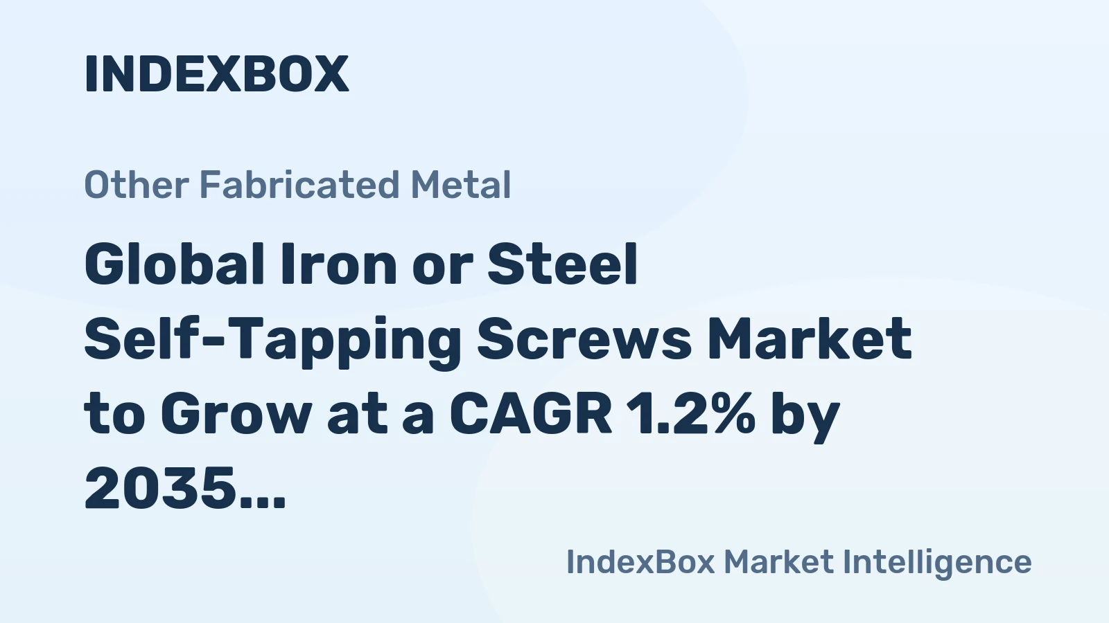 Global Iron or Steel Self-Tapping Screws Market to Grow at a CAGR 1.2% by 2035