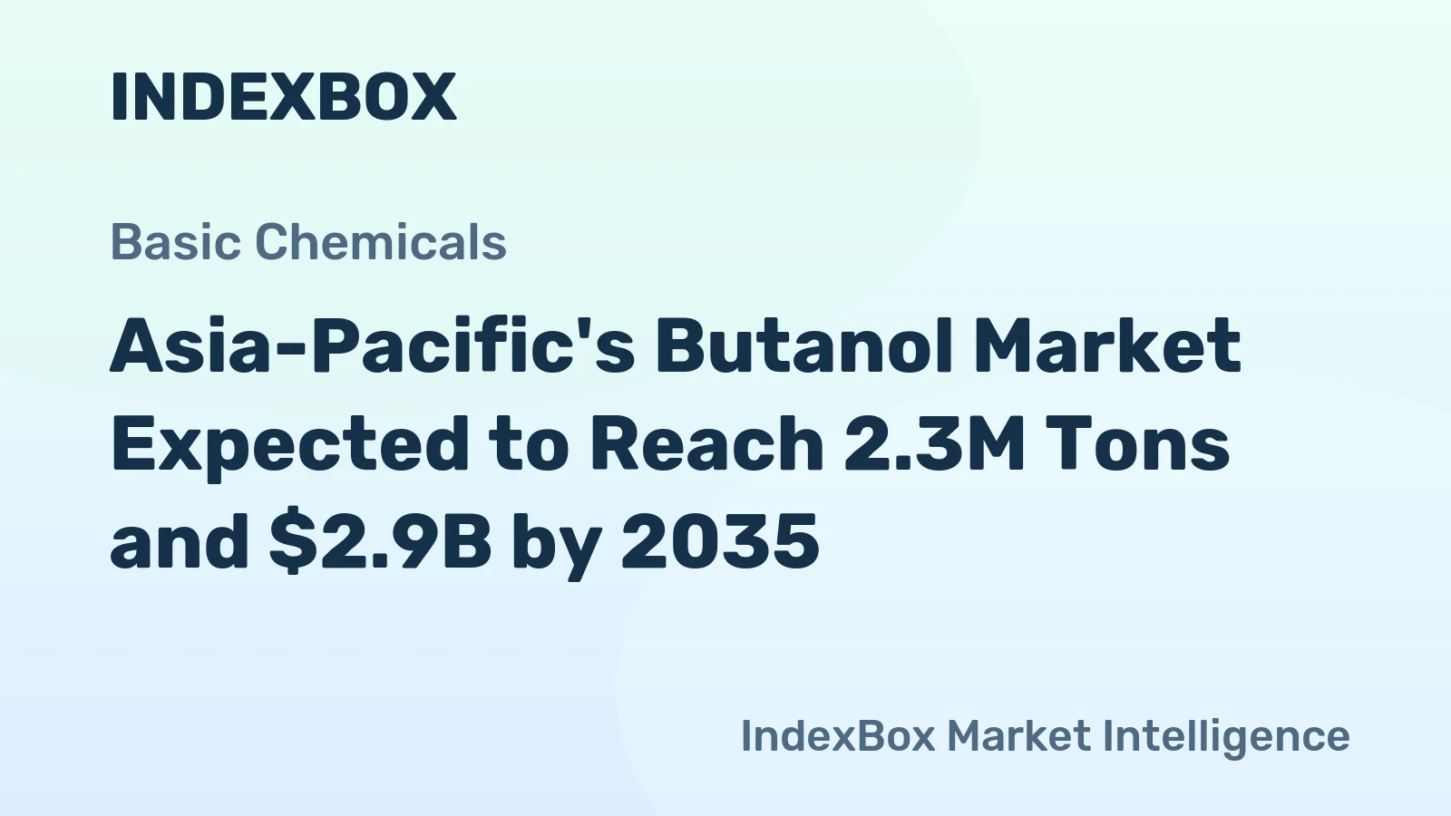 Asia-Pacific's Butanol Market Expected to Reach 2.3M Tons and $2.9B by 2035