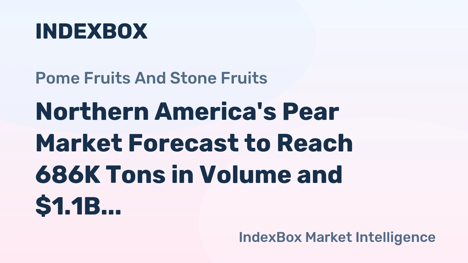 Northern America's Pear Market Forecast to Reach 686K Tons in Volume and $1.1B in Value