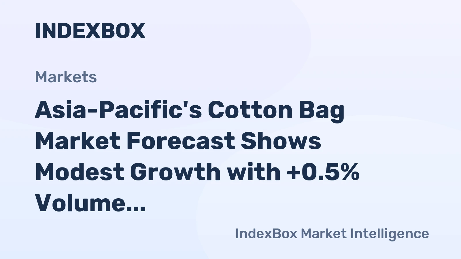 Asia-Pacific's Cotton Bag Market Forecast Shows Modest Growth with +0.5% Volume CAGR Through 2035