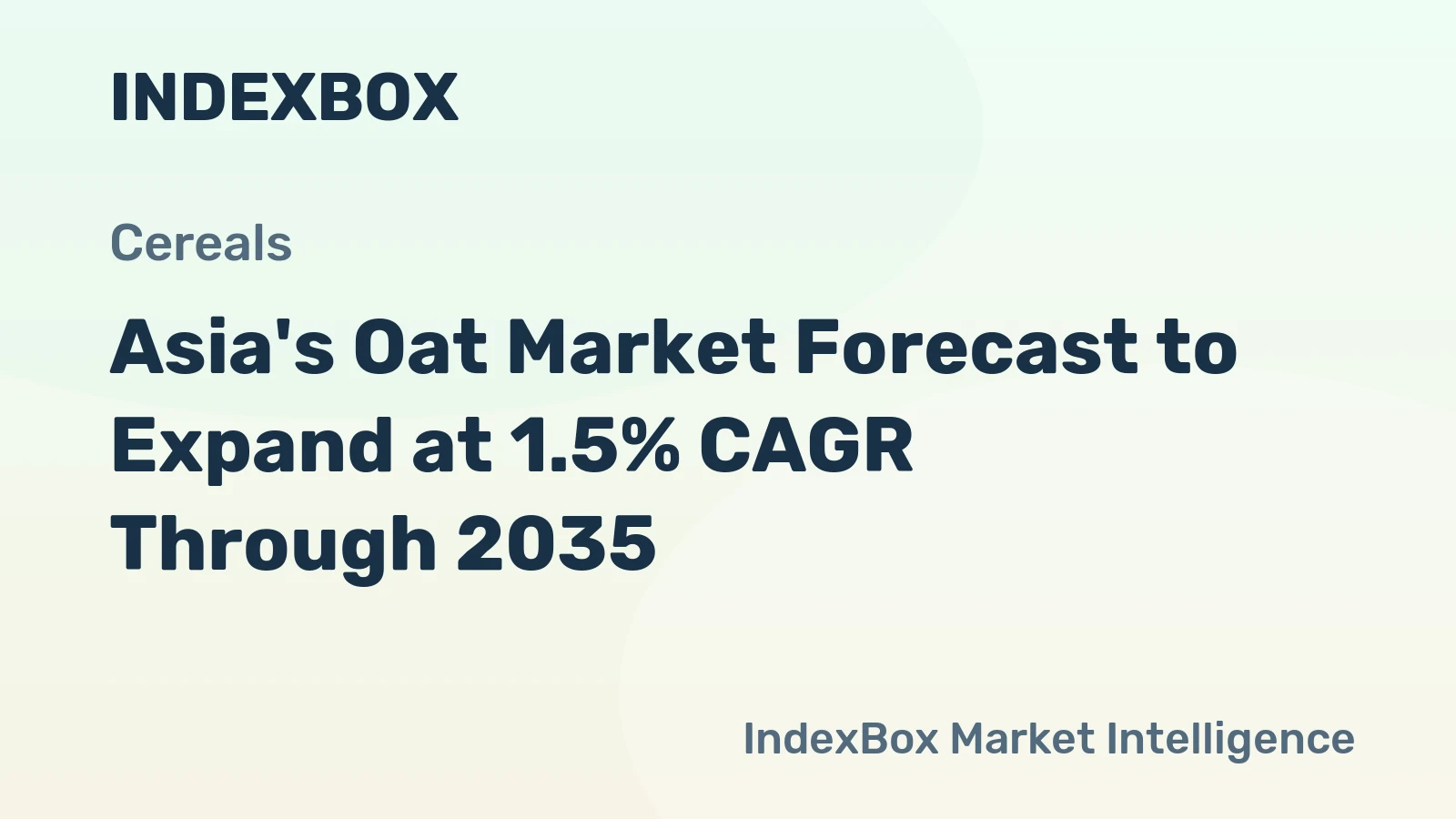 Asia's Oat Market Forecast to Expand at 1.5% CAGR Through 2035