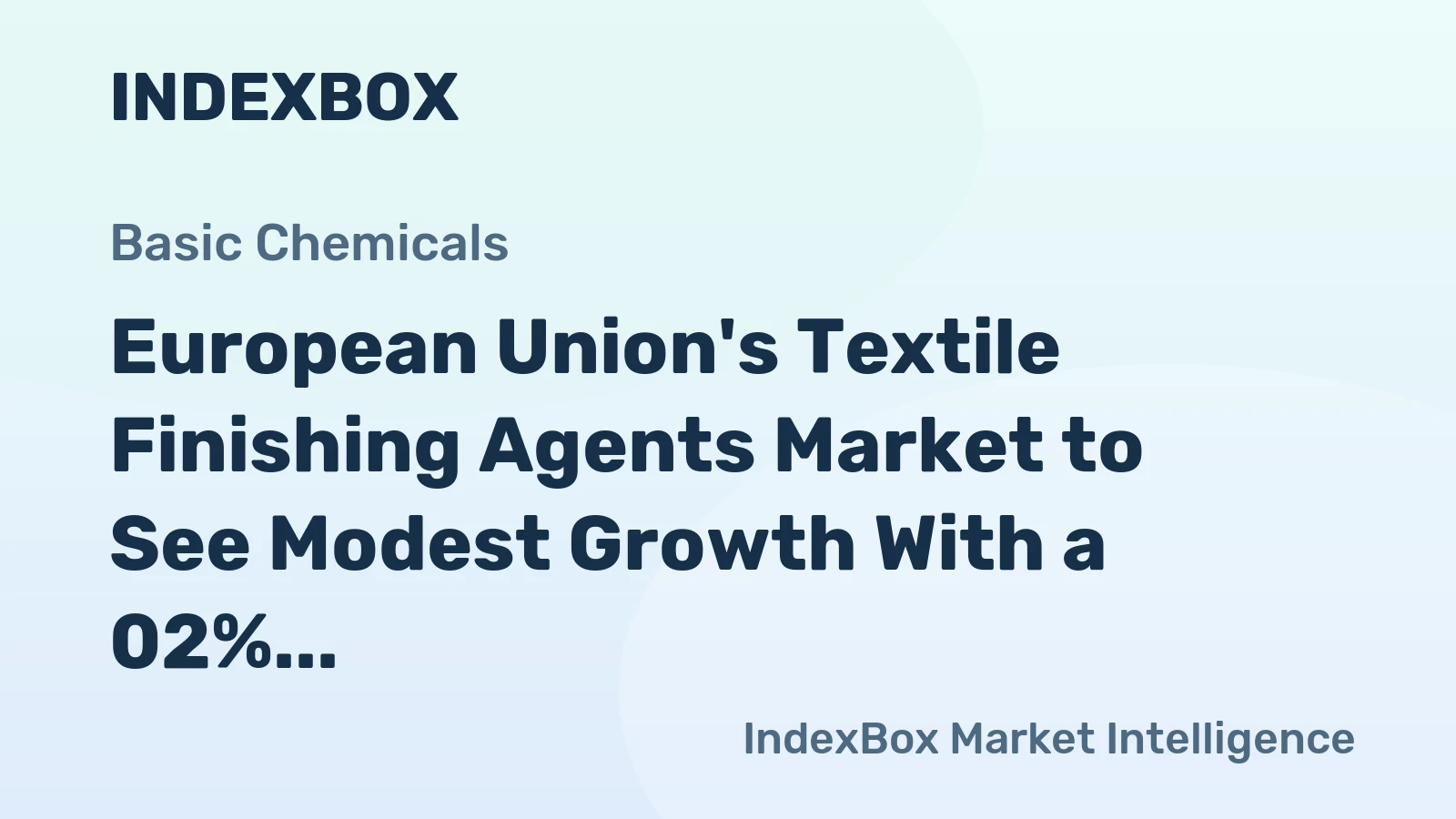 European Union's Textile Finishing Agents Market to See Modest Growth With a 02% CAGR Through 2035