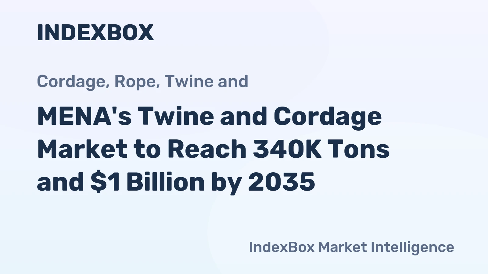 MENA's Twine and Cordage Market to Reach 340K Tons and $1 Billion by 2035