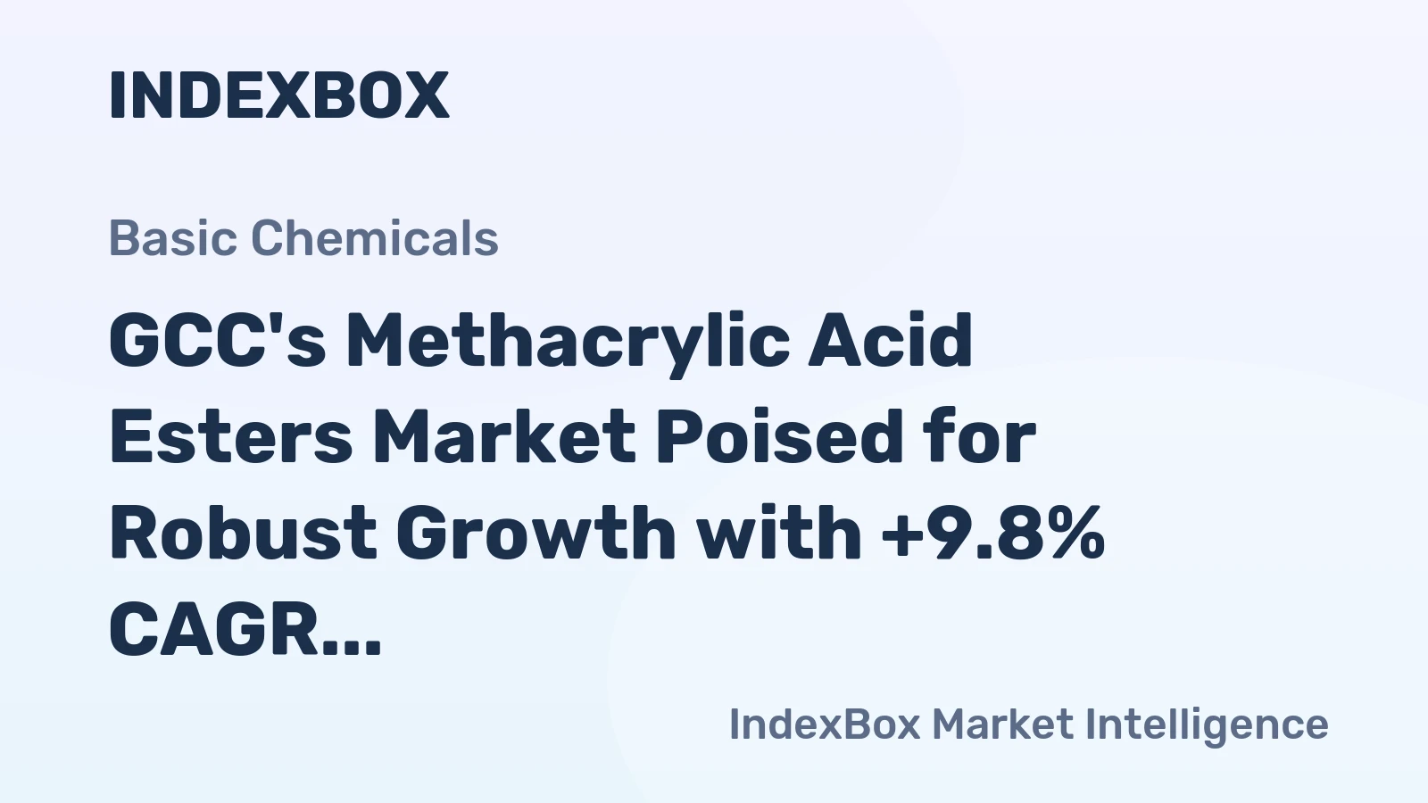 GCC's Methacrylic Acid Esters Market Poised for Robust Growth with +9.8% CAGR in Value