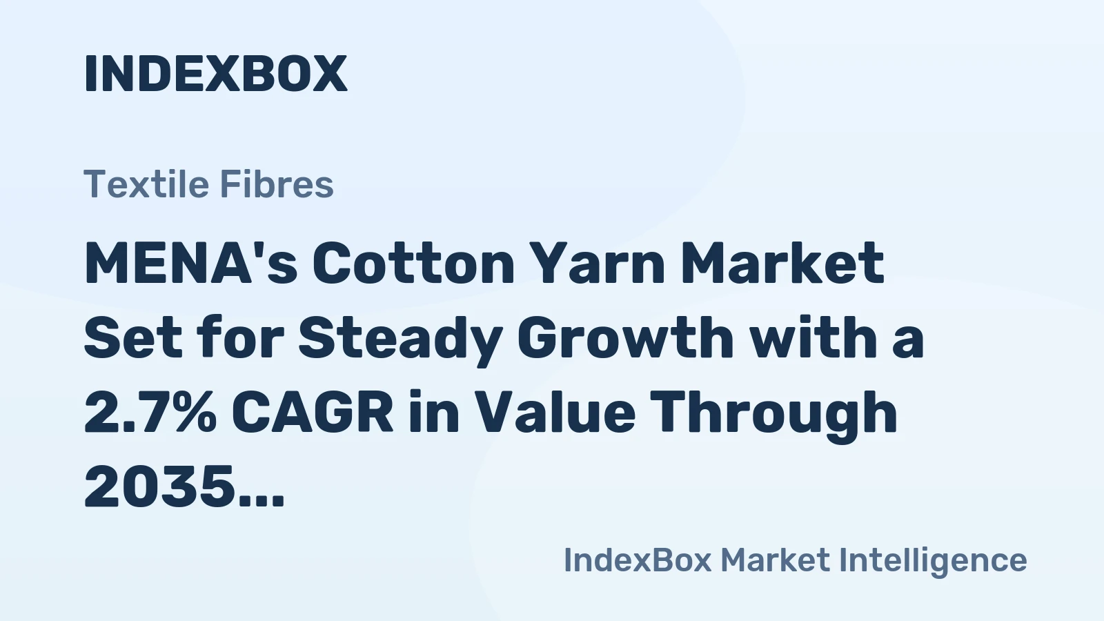 MENA's Cotton Yarn Market Set for Steady Growth with a 2.7% CAGR in Value Through 2035