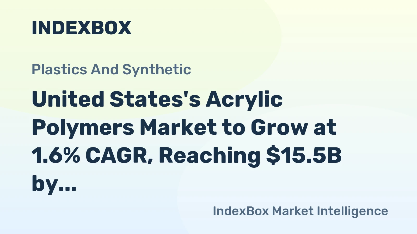 United States's Acrylic Polymers Market to Grow at 1.6% CAGR, Reaching $15.5B by 2035