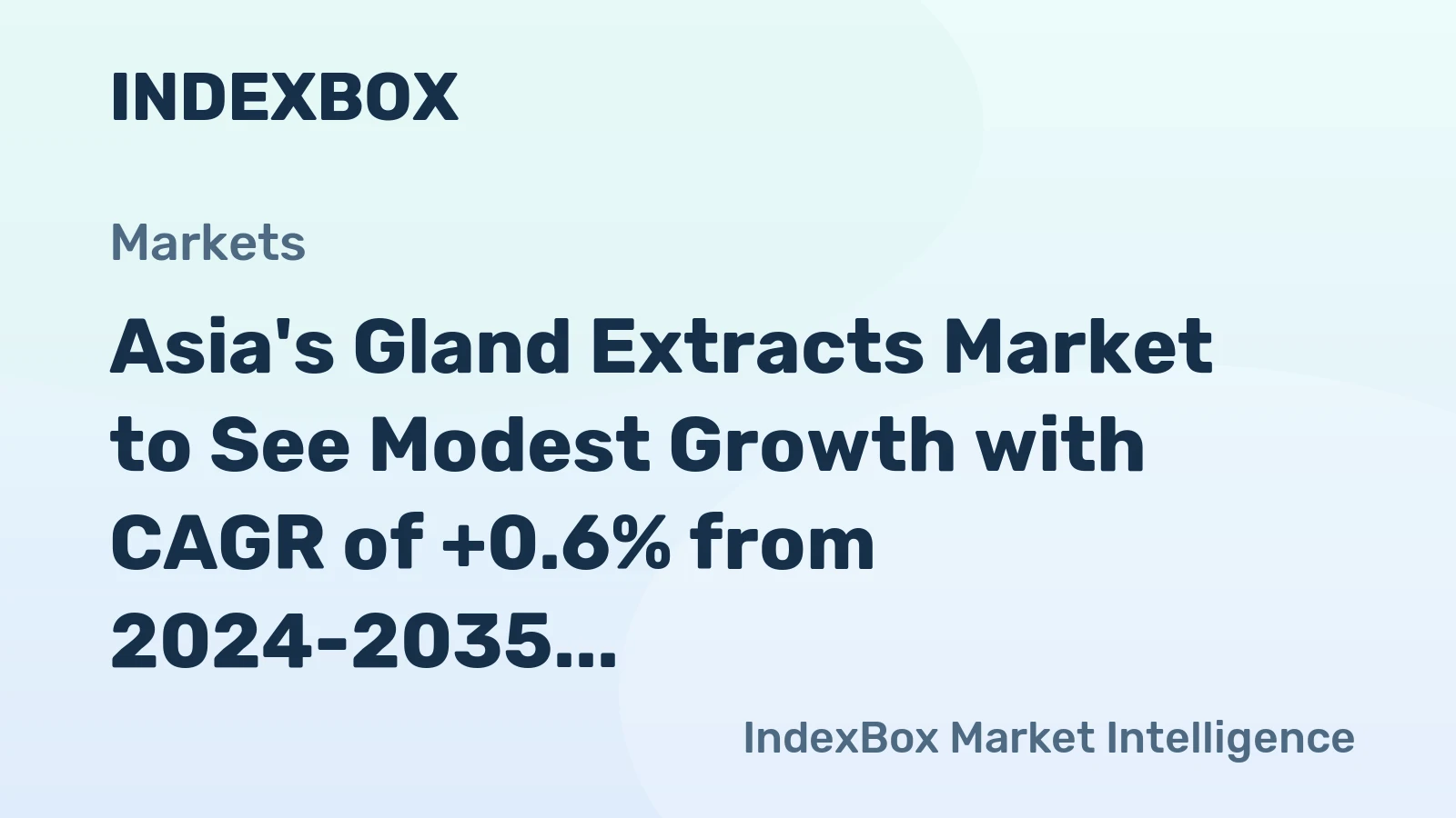 Asia's Gland Extracts Market to See Modest Growth with CAGR of +0.6% from 2024-2035, Reaching 4.2K Tons