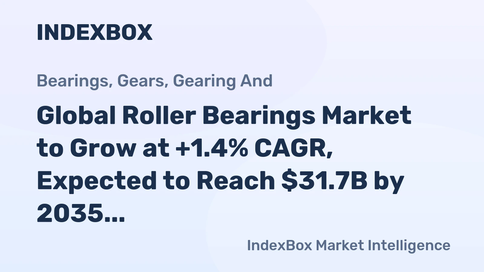 Global Roller Bearings Market to Grow at +1.4% CAGR, Expected to Reach $31.7B by 2035