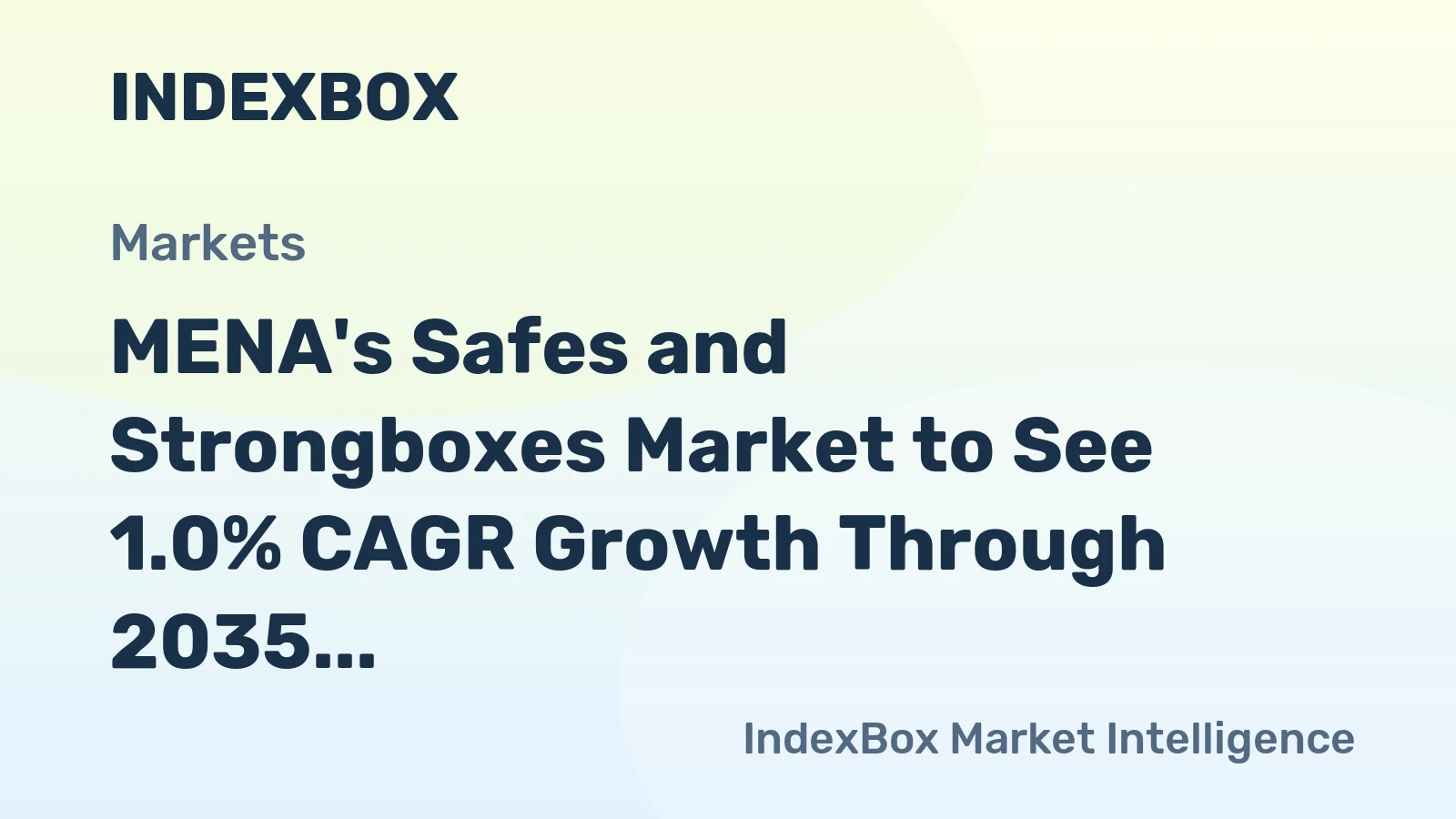 MENA's Safes and Strongboxes Market to See 1.0% CAGR Growth Through 2035