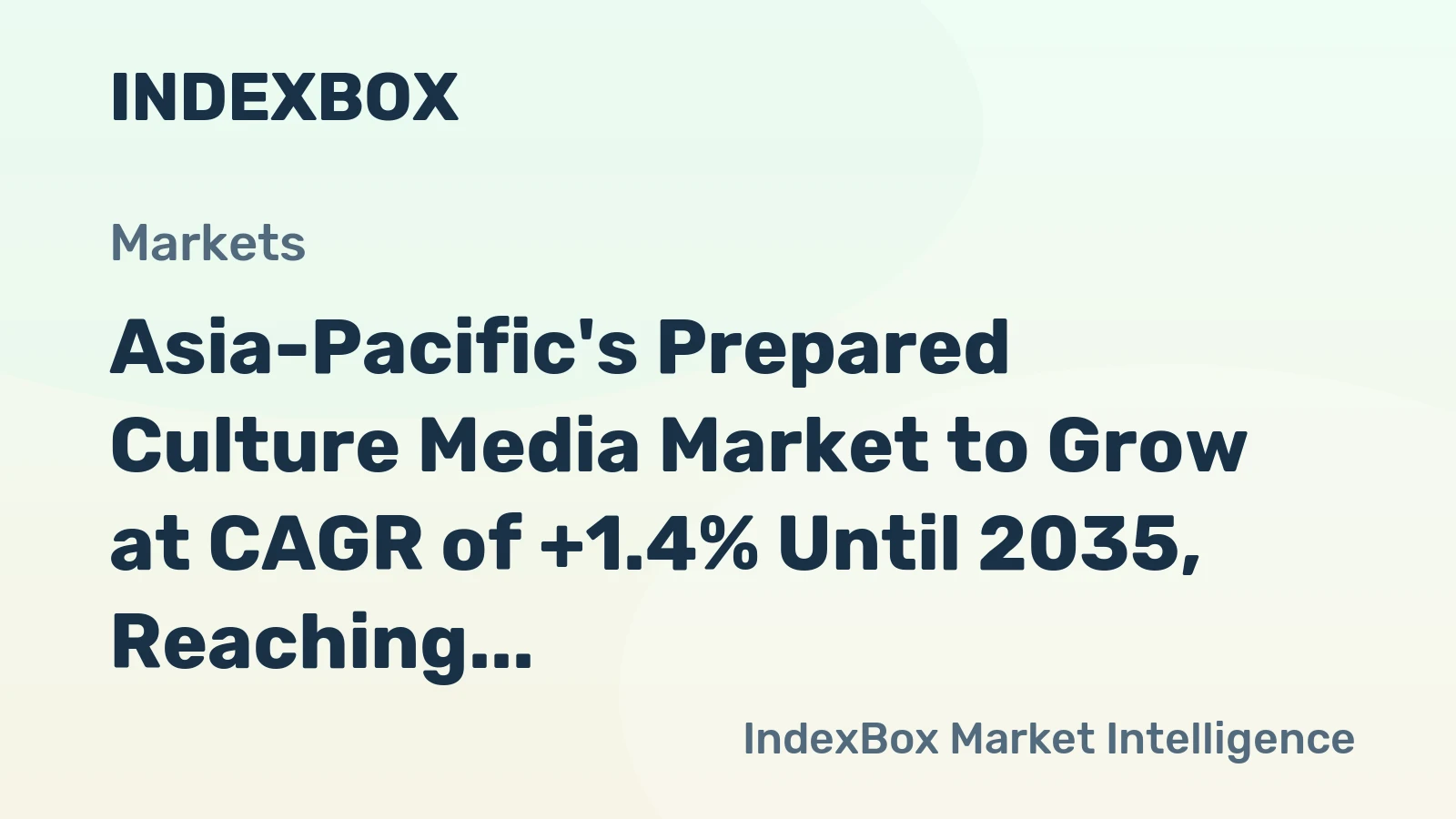 Asia-Pacific's Prepared Culture Media Market to Grow at CAGR of +1.4% Until 2035, Reaching $5.9B in Value