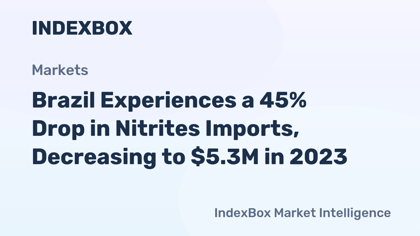 Brazil Experiences a 45% Drop in Nitrites Imports, Decreasing to $5.3M in 2023